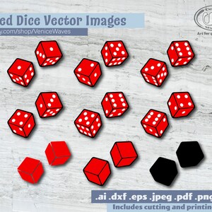 Red Dice SVG, Red Dice Cut File, Red Dice Clipart, Red Dice PDF, Dice ...