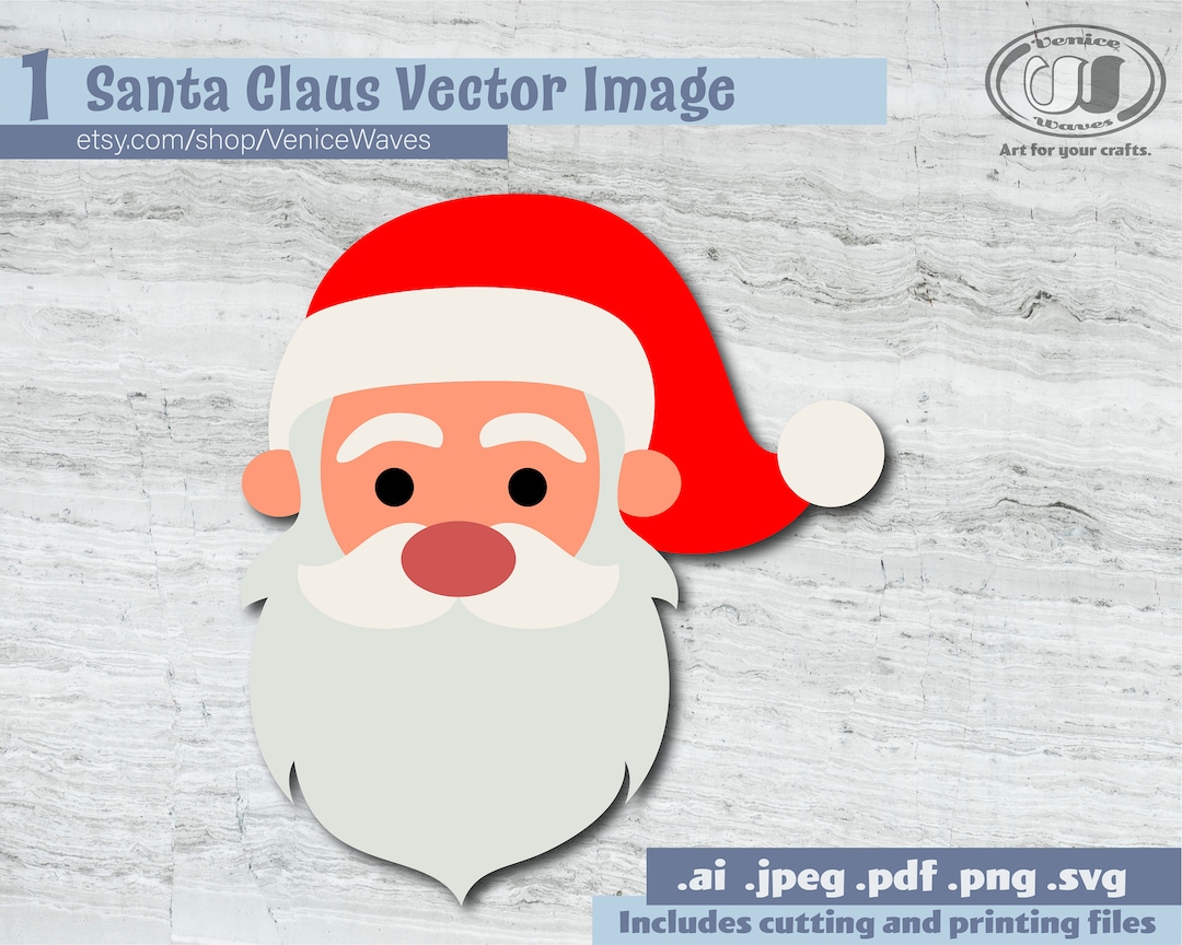 Santa SVG, Santa Cut File, Christmas Clipart, Santa PDF, Christmas ...