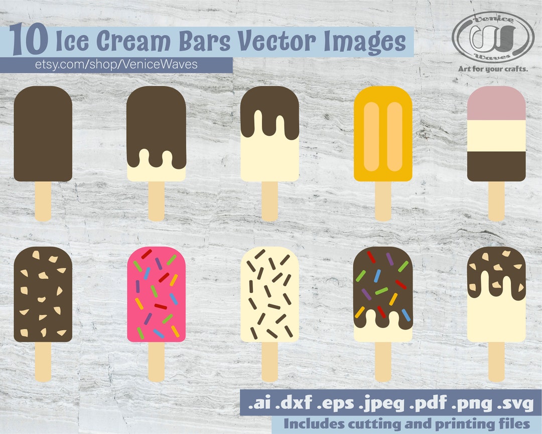 Ice Cream Bars SVG, Dessert Cut File, Ice Cream Clipart, Chocolate PDF ...