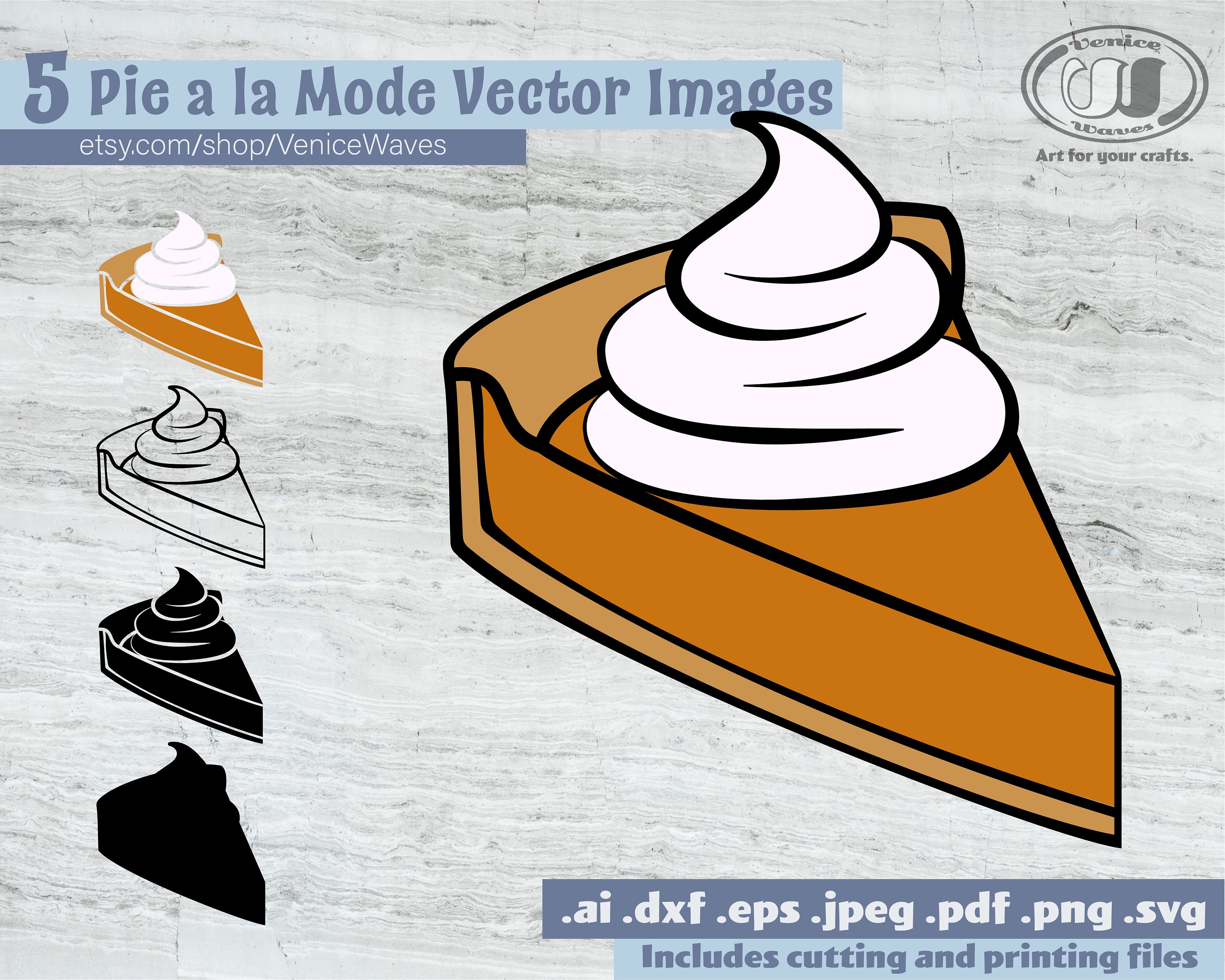 Pie a la mode SVG Pie Cut File Pie Clipart Pie PDF Pie a | Etsy