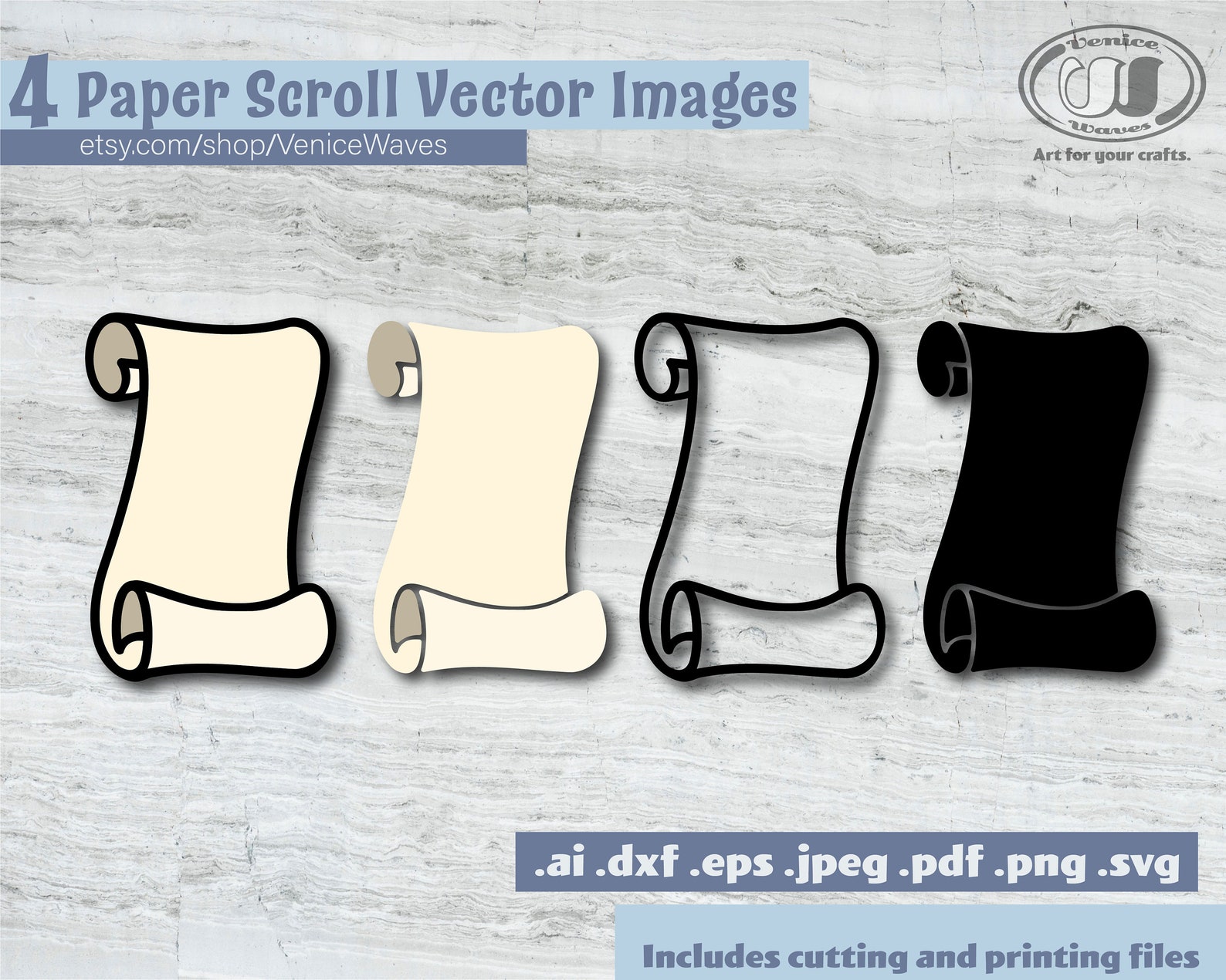 Paper Scroll SVG, Paper Scroll Cut File, Paper Scroll Clipart, Paper ...