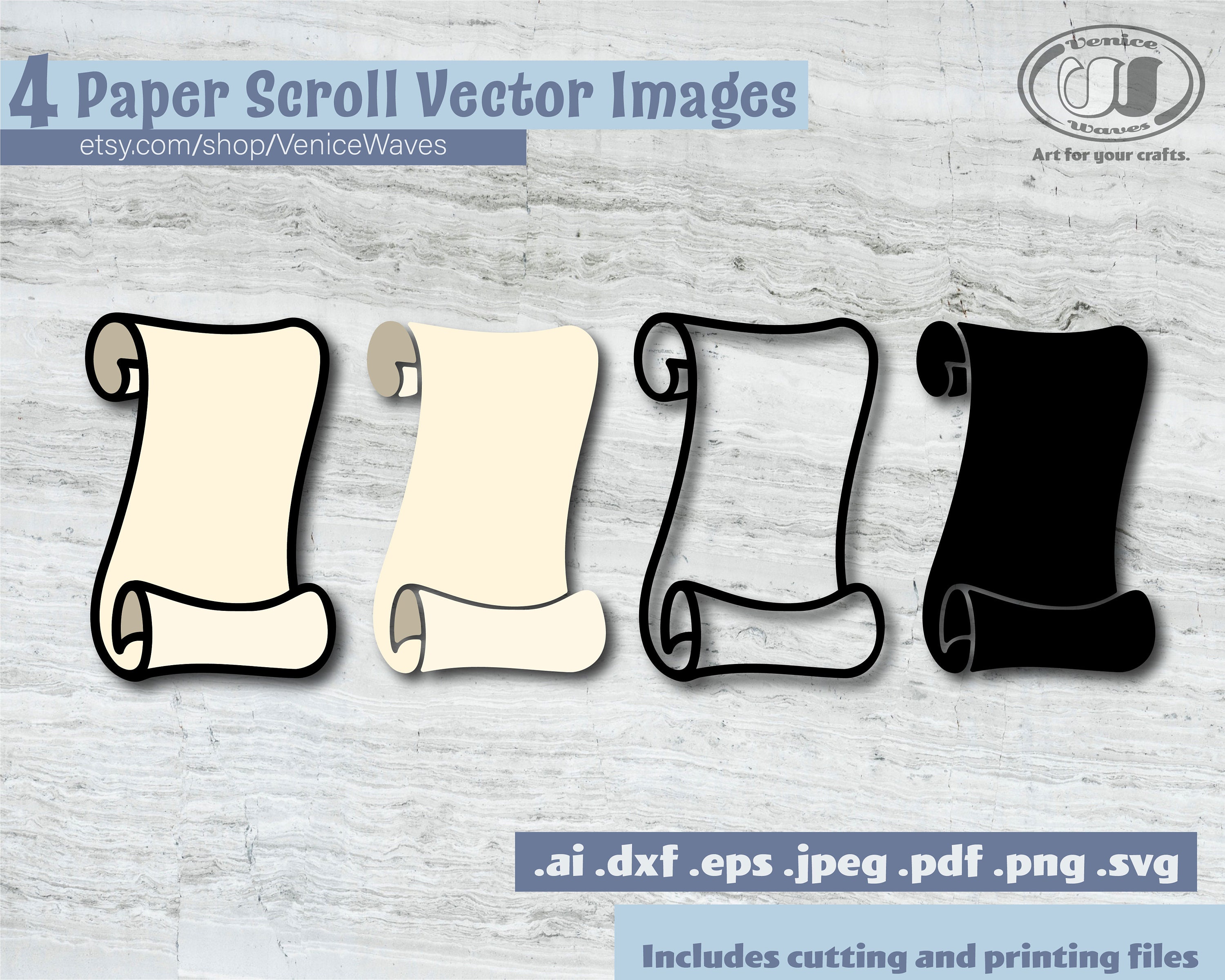 Paper Scroll SVG, Paper Scroll Cut File, Paper Scroll Clipart, Paper ...