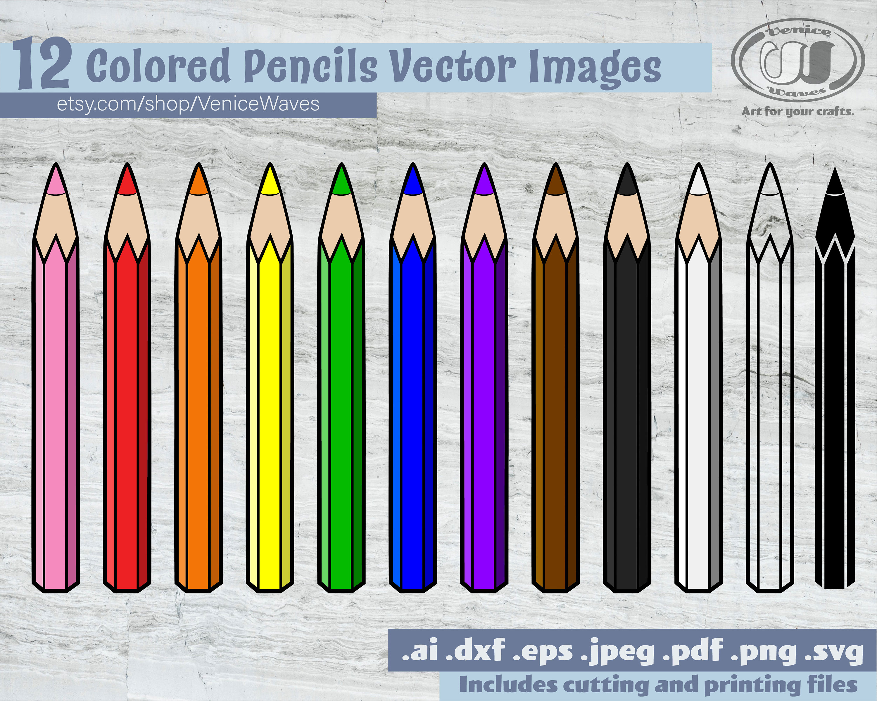 Colored Pencils SVG Colored Pencils Cut File Colored Pencils | Etsy