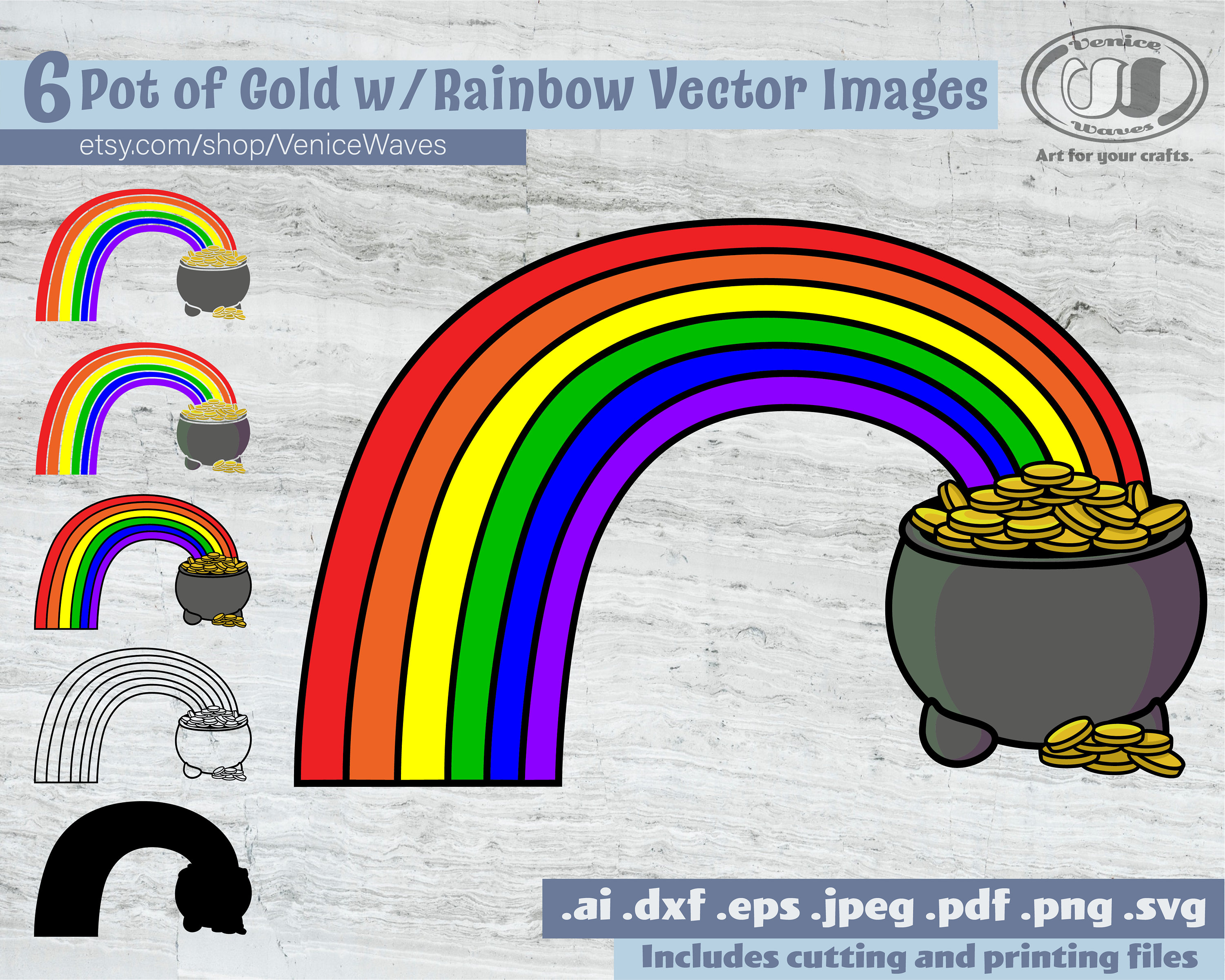 Pot of Gold Clipart Pot of Gold Cut File St. Patrick's | Etsy