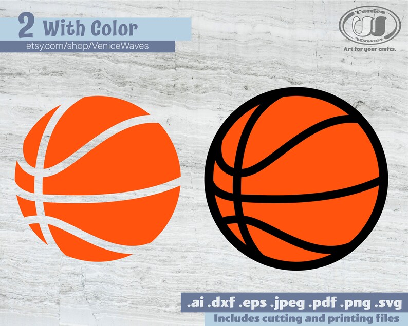Bold Outline Basketball Download, Includes Cut and Print Files - Etsy