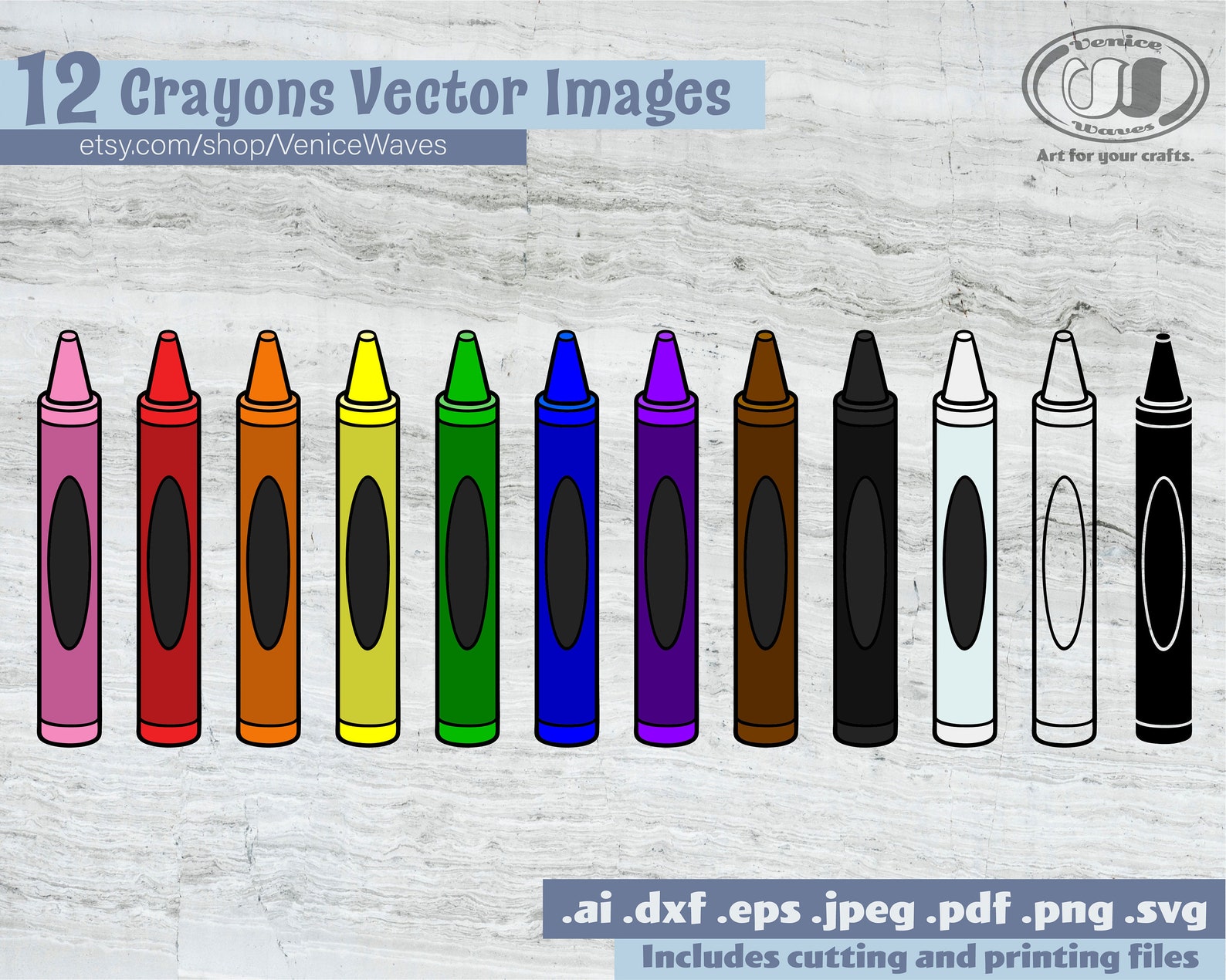 Crayons SVG Crayons Cut File Crayons Clipart Crayons PDF - Etsy