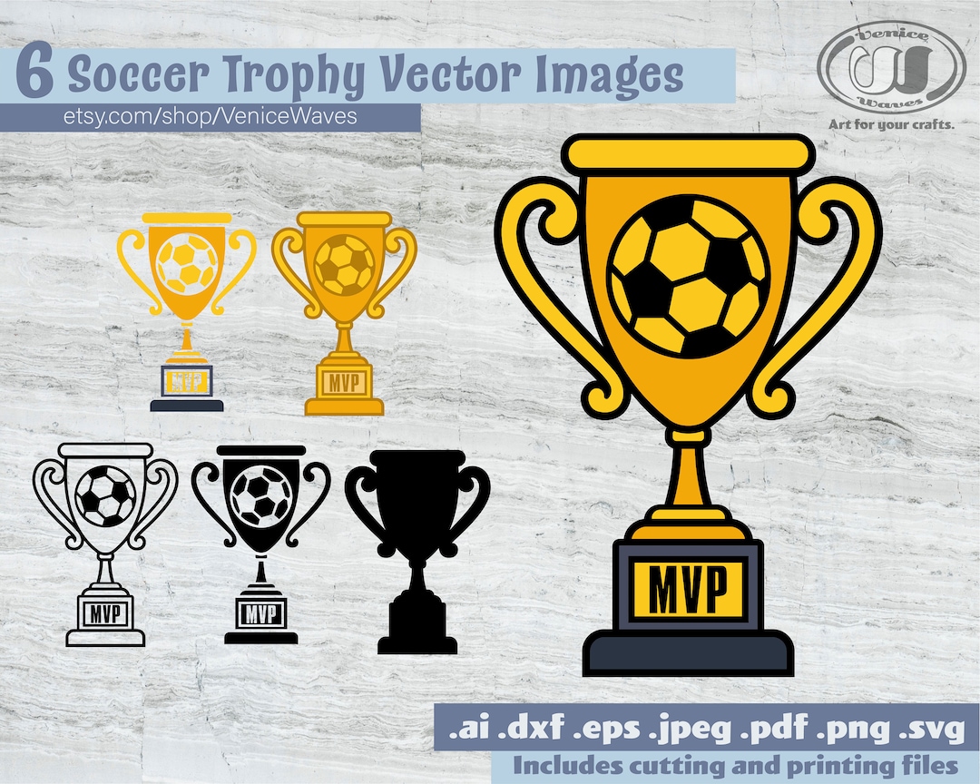 Soccer Trophy Cup SVG, Soccer Trophy Cut File, Award Clipart, Sports ...