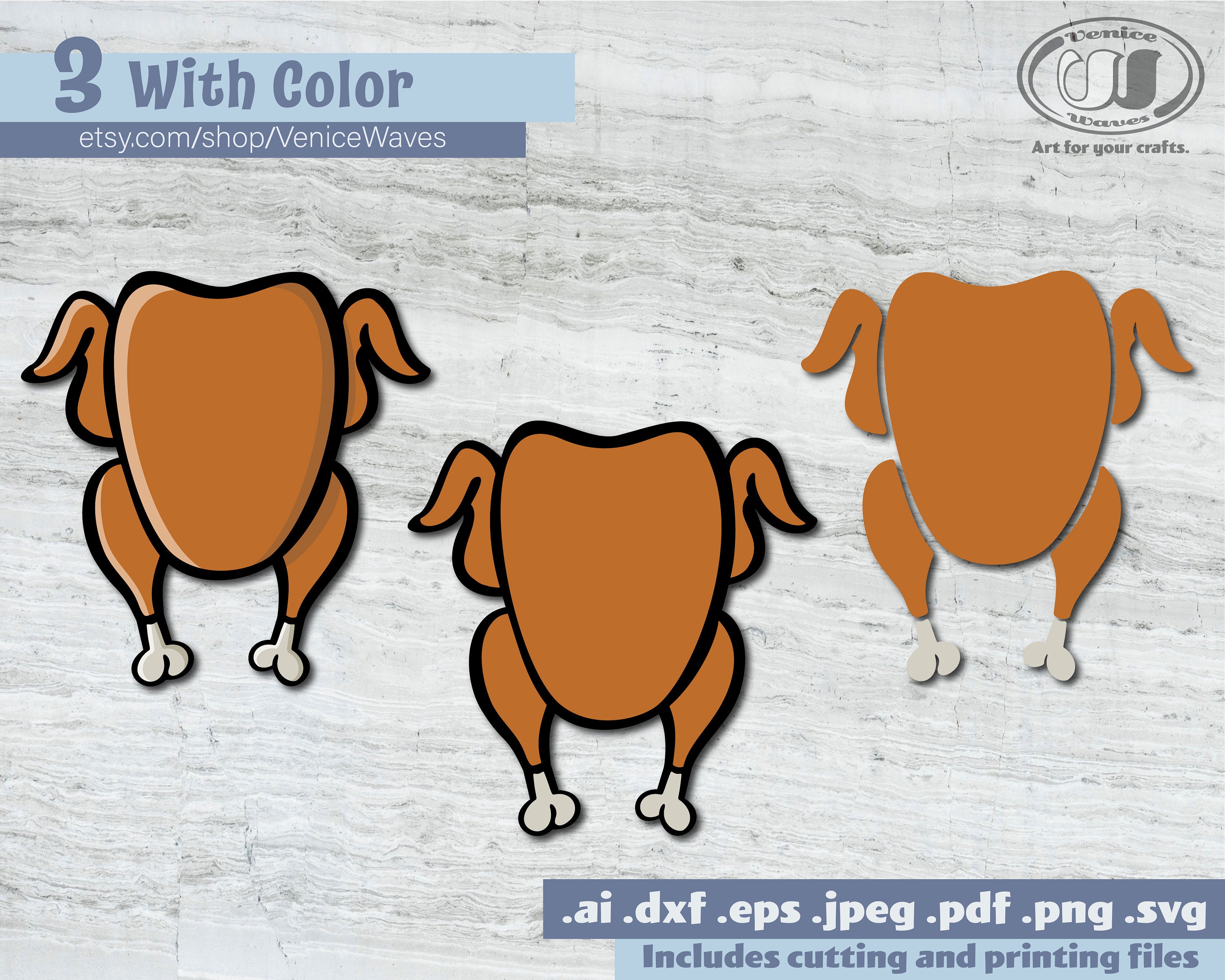 Cooked Turkey SVG, Thanksgiving Cut File, Food Clipart, Holiday PDF ...