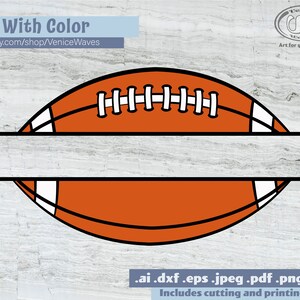 Split Football SVG, Split Football Cut File, Football Clipart, Football ...