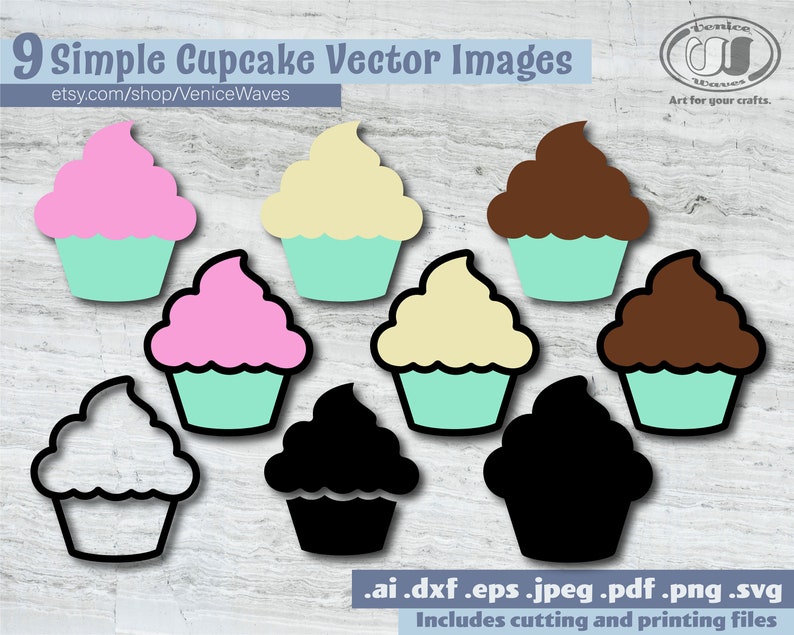 Simple Cupcakes SVG Cupcake Cut File Cupcake Clipart - Etsy