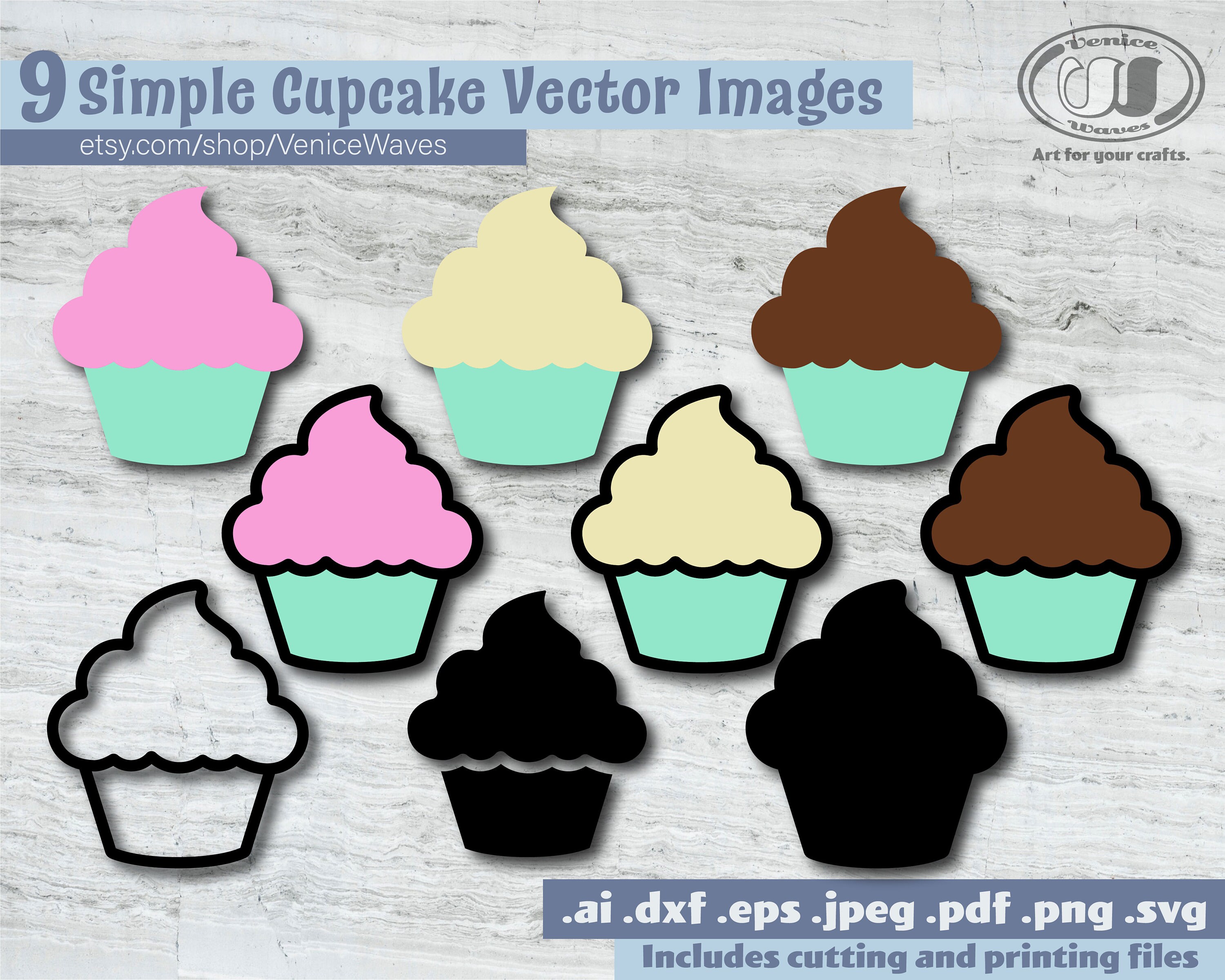 Simple Cupcakes SVG Cupcake Cut File Cupcake Clipart - Etsy