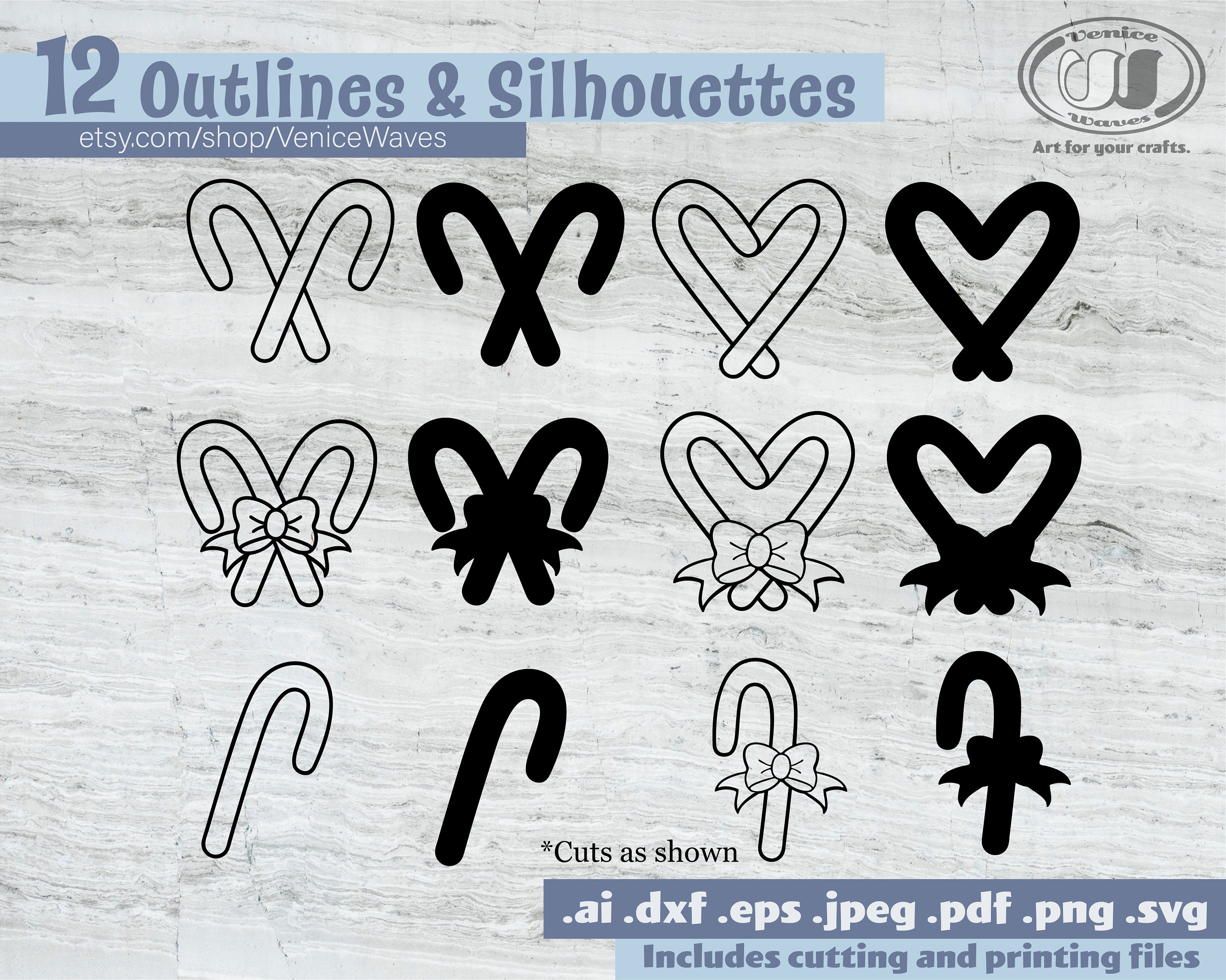 Candy Cane Set SVG Candy Canes Bundle Cut File Christmas | Etsy