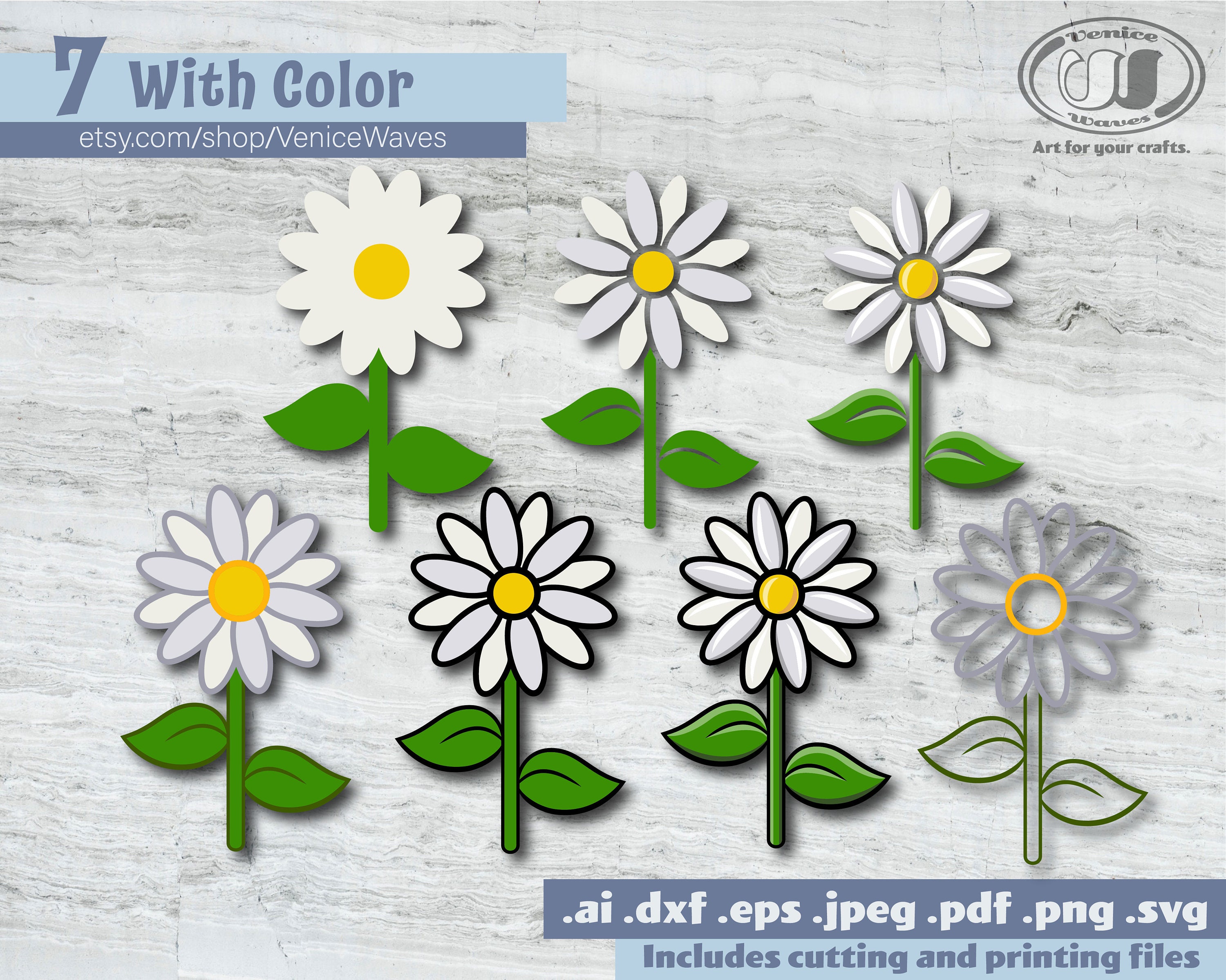 Simple Daisy SVG, Simple Daisy Cut File, Simple Daisy Clipart, Daisy ...