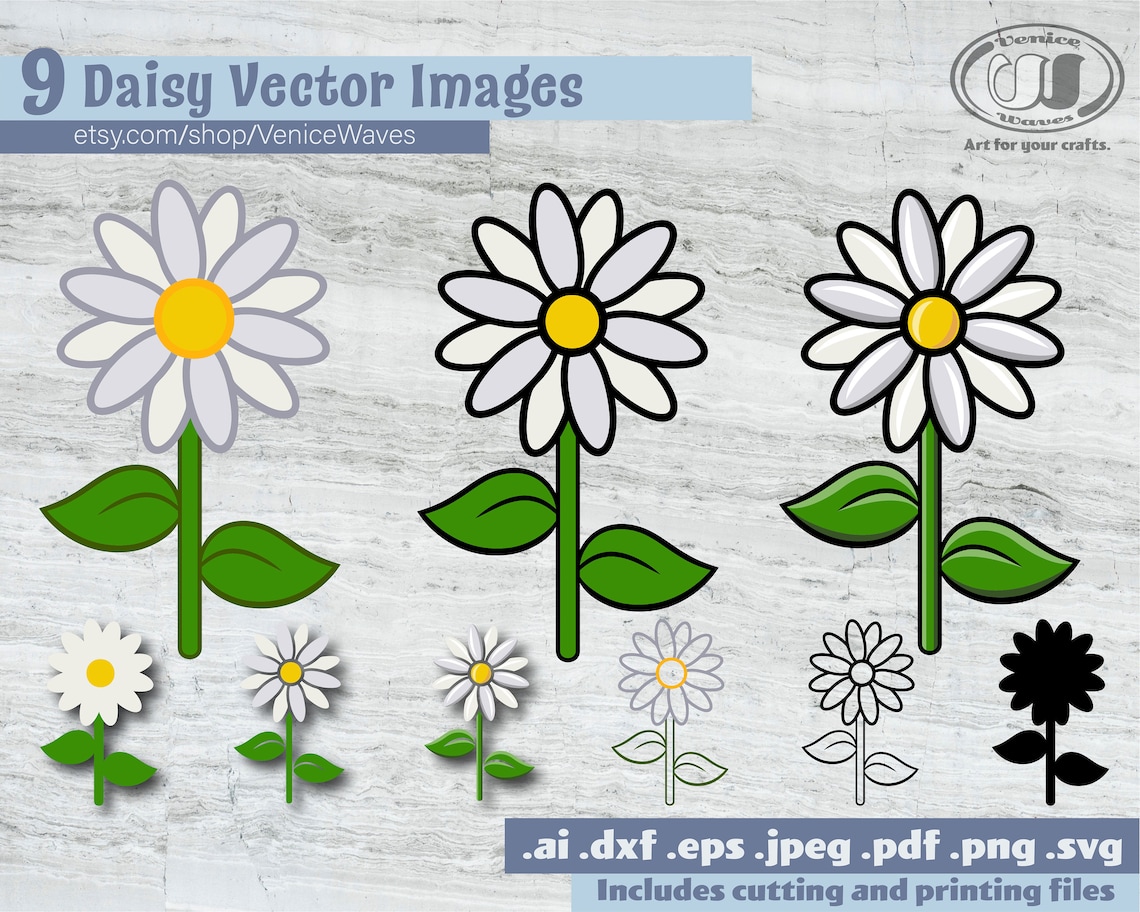 Simple Daisy SVG, Simple Daisy Cut File, Simple Daisy Clipart, Daisy ...
