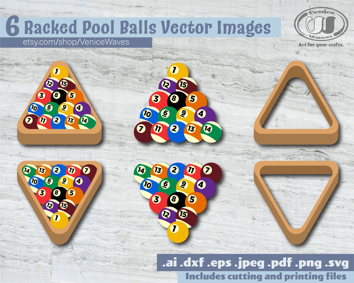 Racked Pool Balls SVG Billiard Balls Cut File Pool Balls | Etsy
