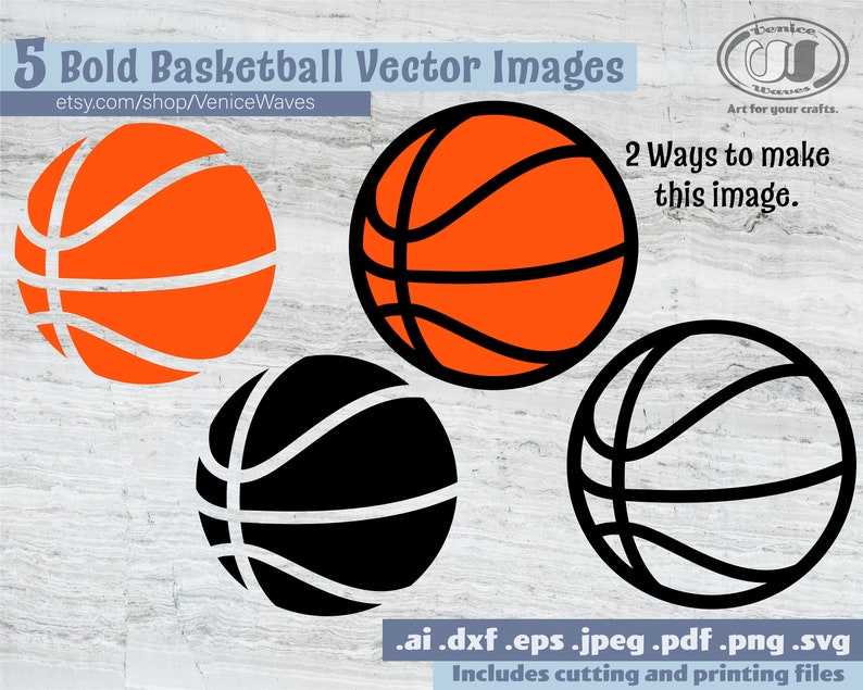 Bold Outline Basketball Download Includes Cut and Print Files - Etsy
