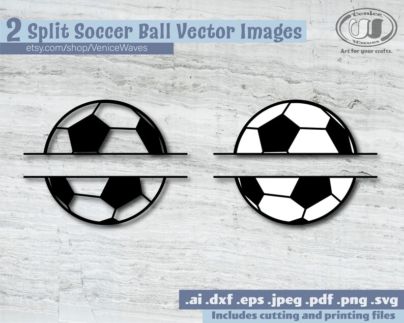 Split Soccer Ball SVG, Split Soccer Ball Cut File, Soccer Ball Clipart ...