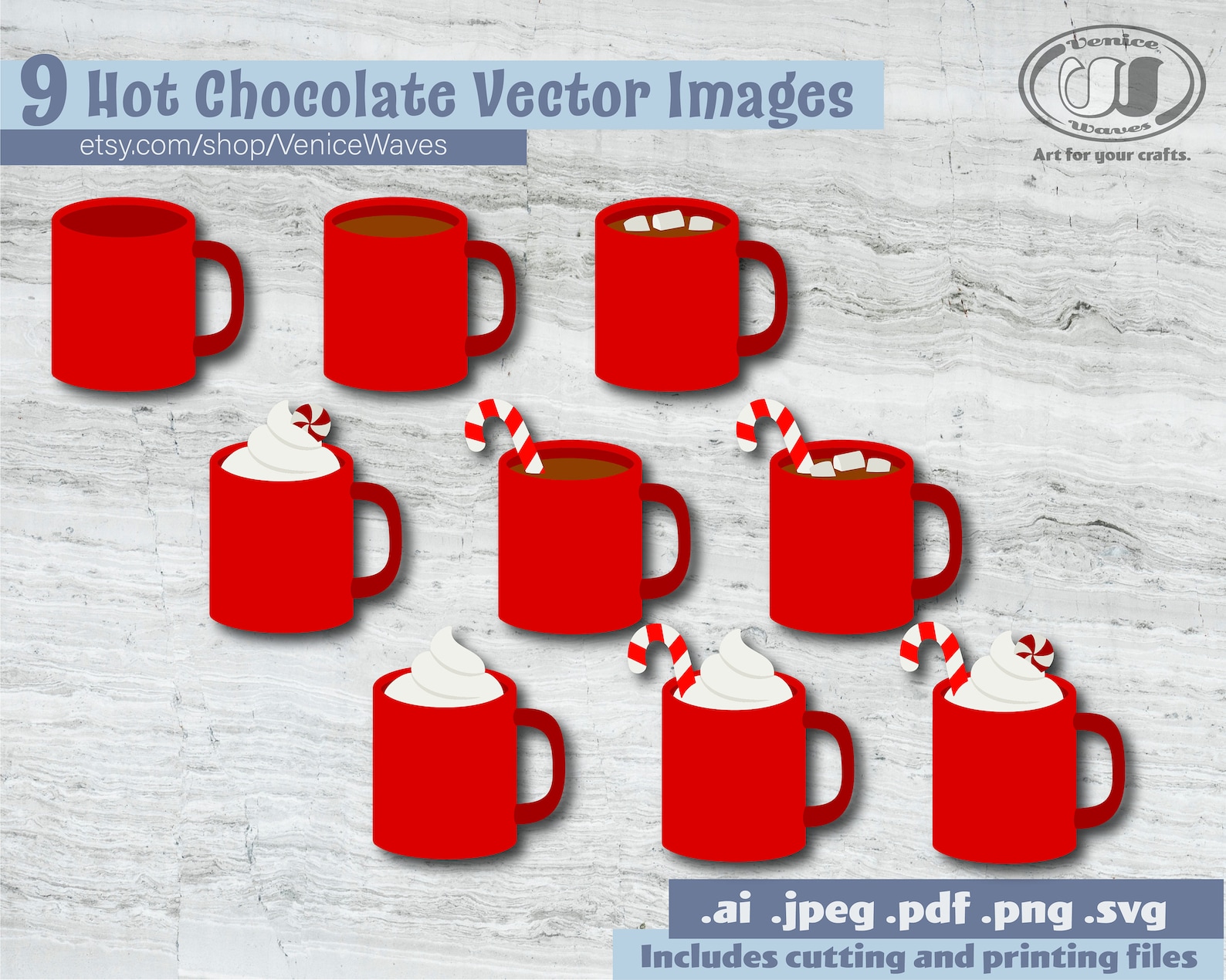 Hot Chocolate SVG Hot Cocoa Cut File Hot Chocolate Clipart - Etsy