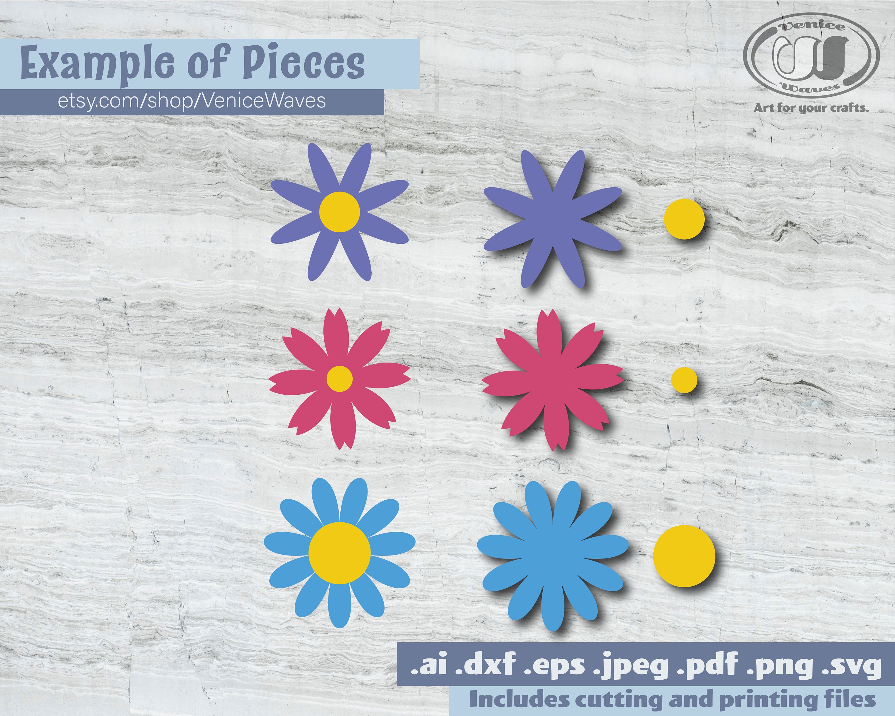 Simple Flowers SVG Simple Flowers Cut File Simple Flowers | Etsy