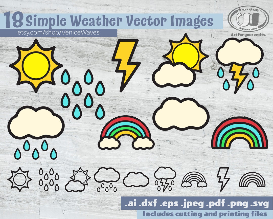 Simple Weather SVG, Simple Weather Cut File, Simple Weather Clipart ...