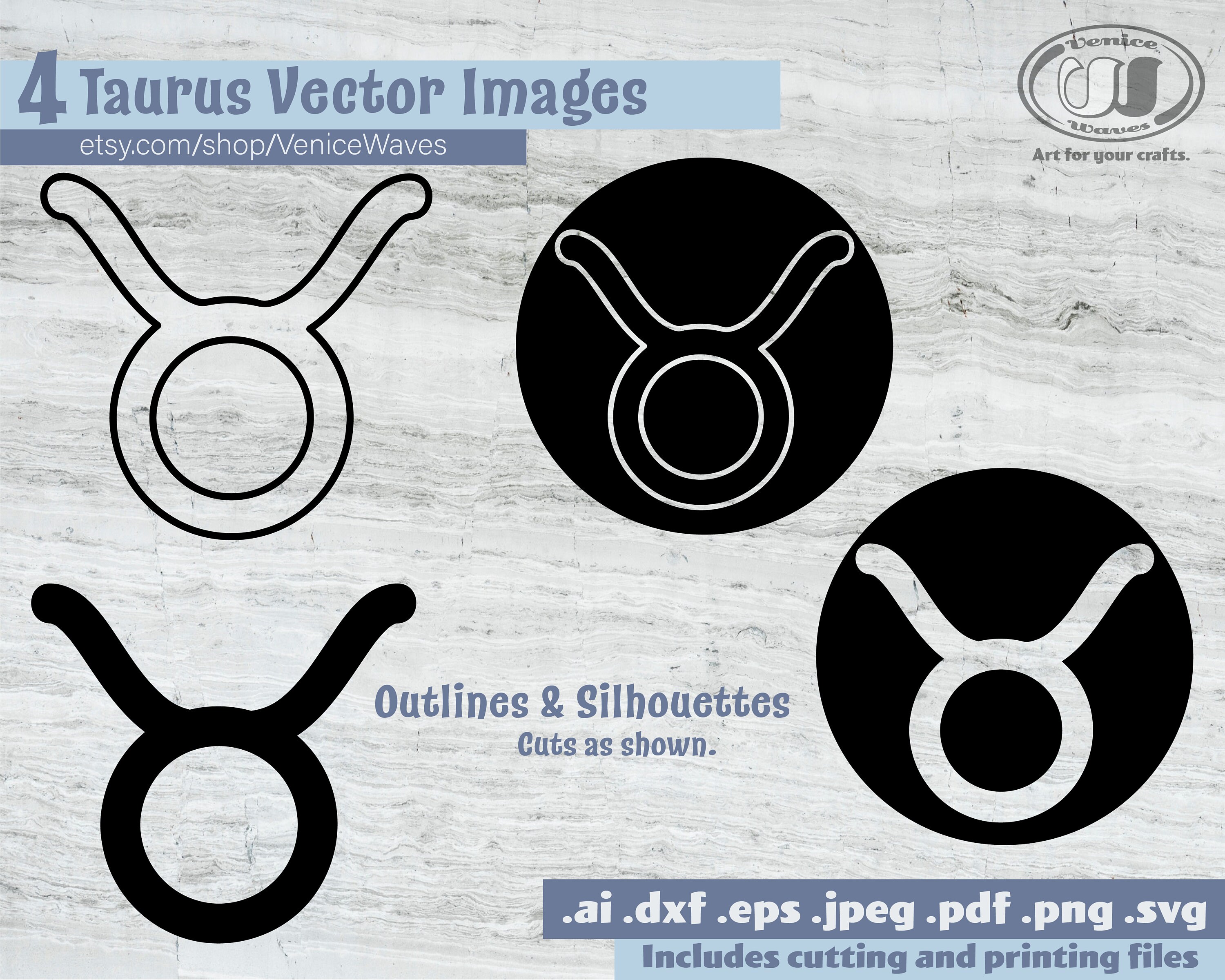 Taurus SVG Taurus Cut File Taurus Clipart Taurus PDF | Etsy