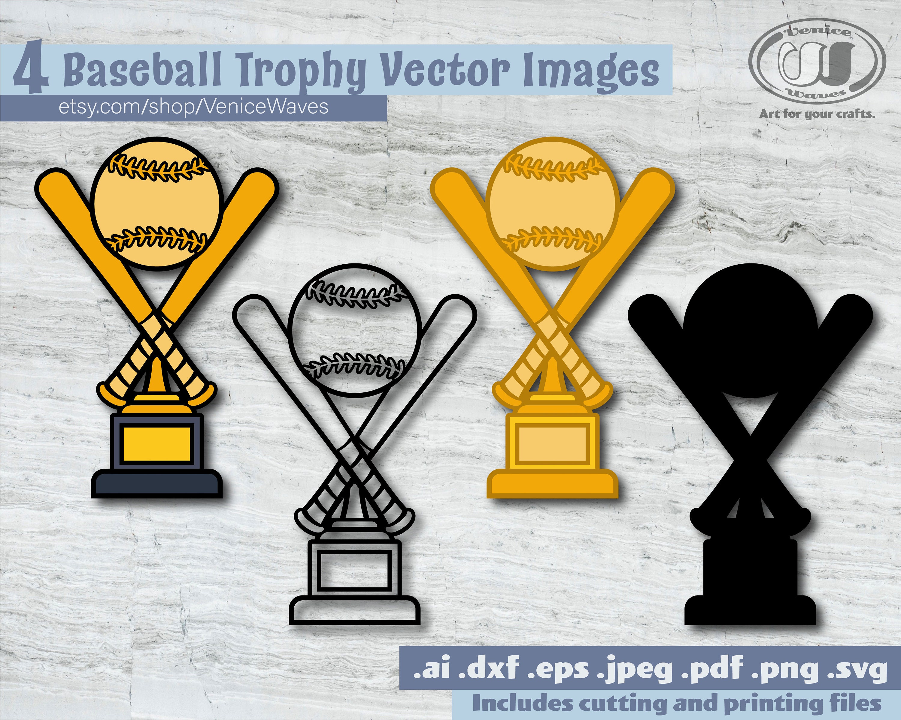 Baseball Trophy Cup SVG Baseball Trophy Cut File Award | Etsy