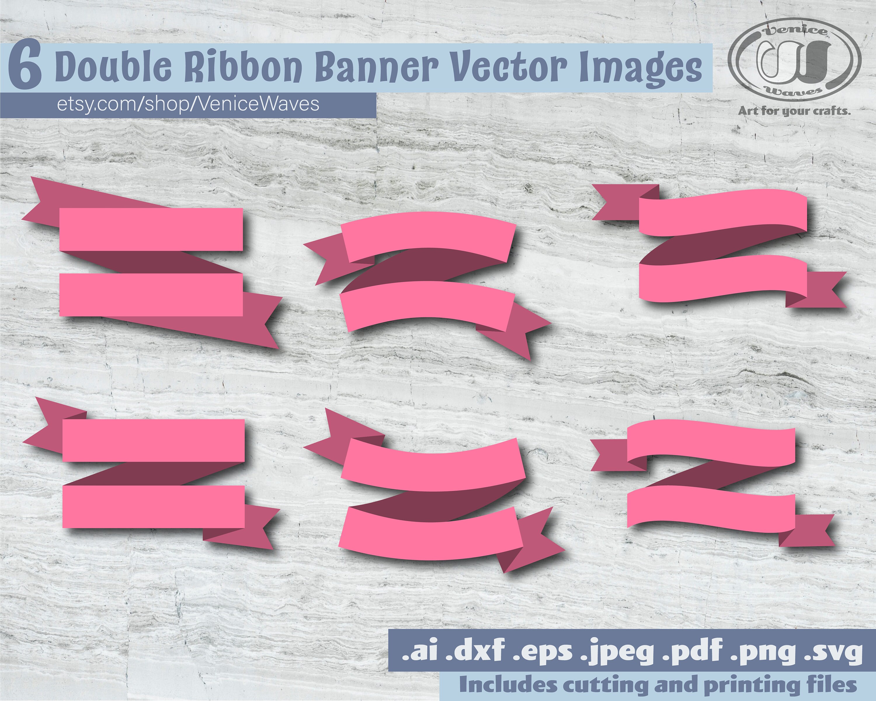 Double Ribbon Banner Clipart Banner Cut File Baby Girl - Etsy UK