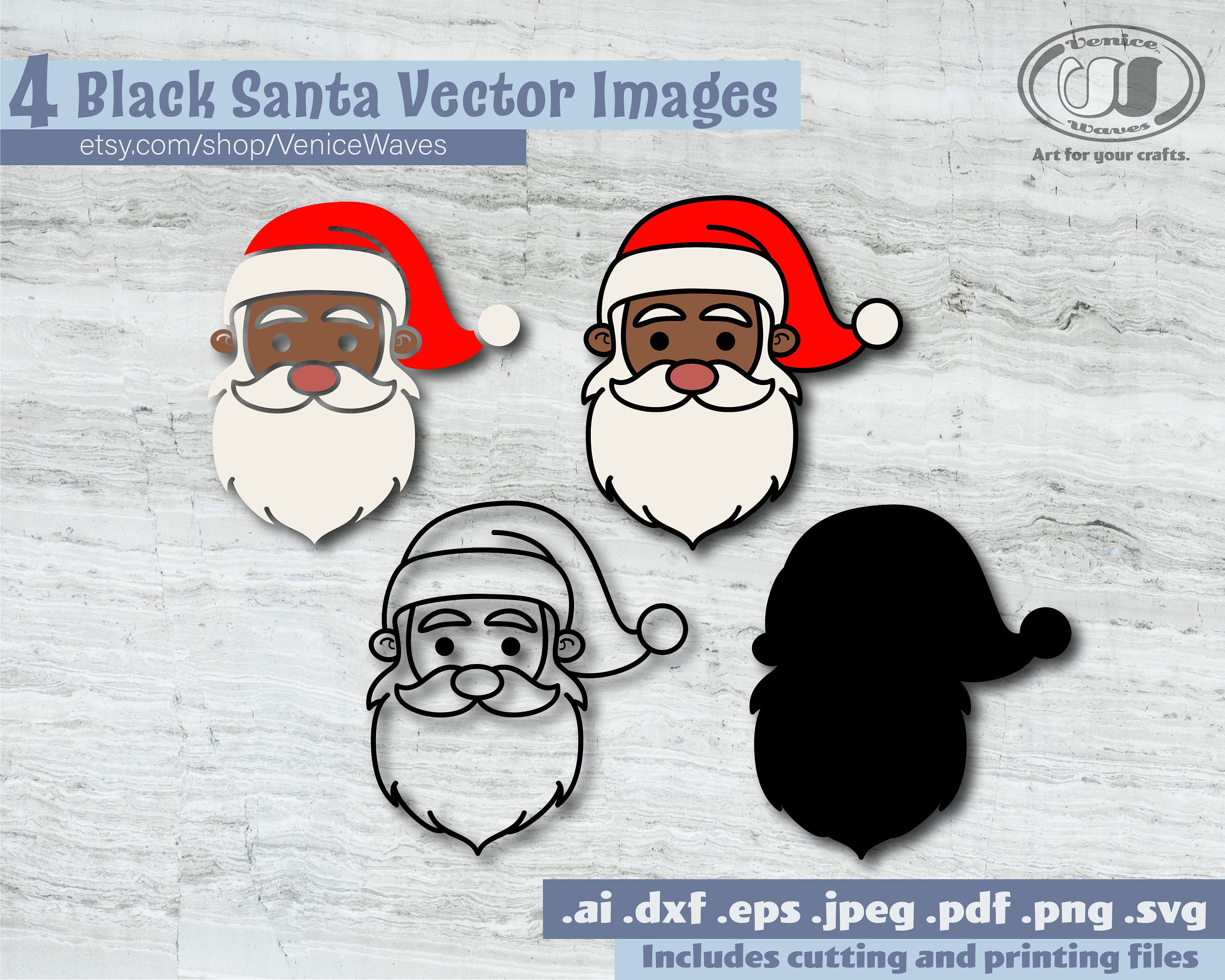 Black Santa Claus SVG Black Santa Cut File Christmas - Etsy