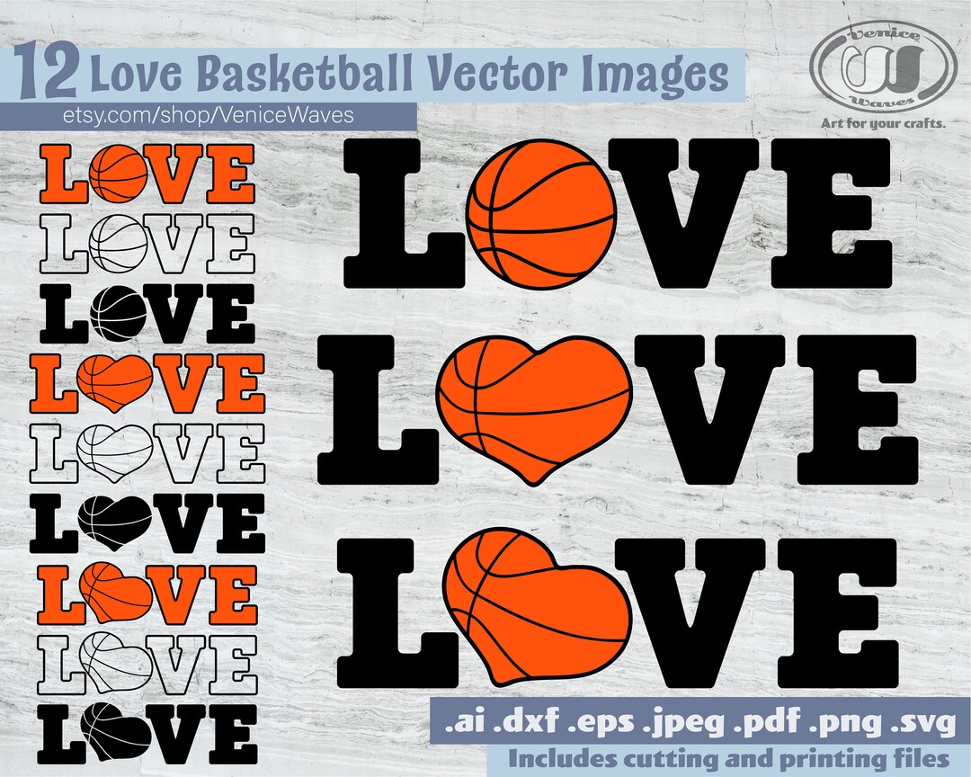 Love Basketball SVG, Love Basketball Cut File, Basketball Heart Clipart ...