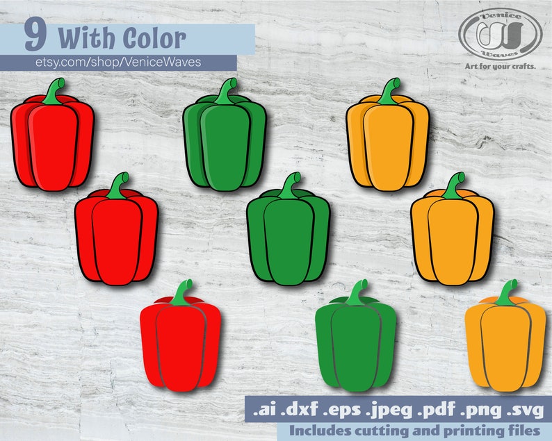 Bell Pepper SVG Bell Pepper Cut File Bell Pepper Clipart | Etsy