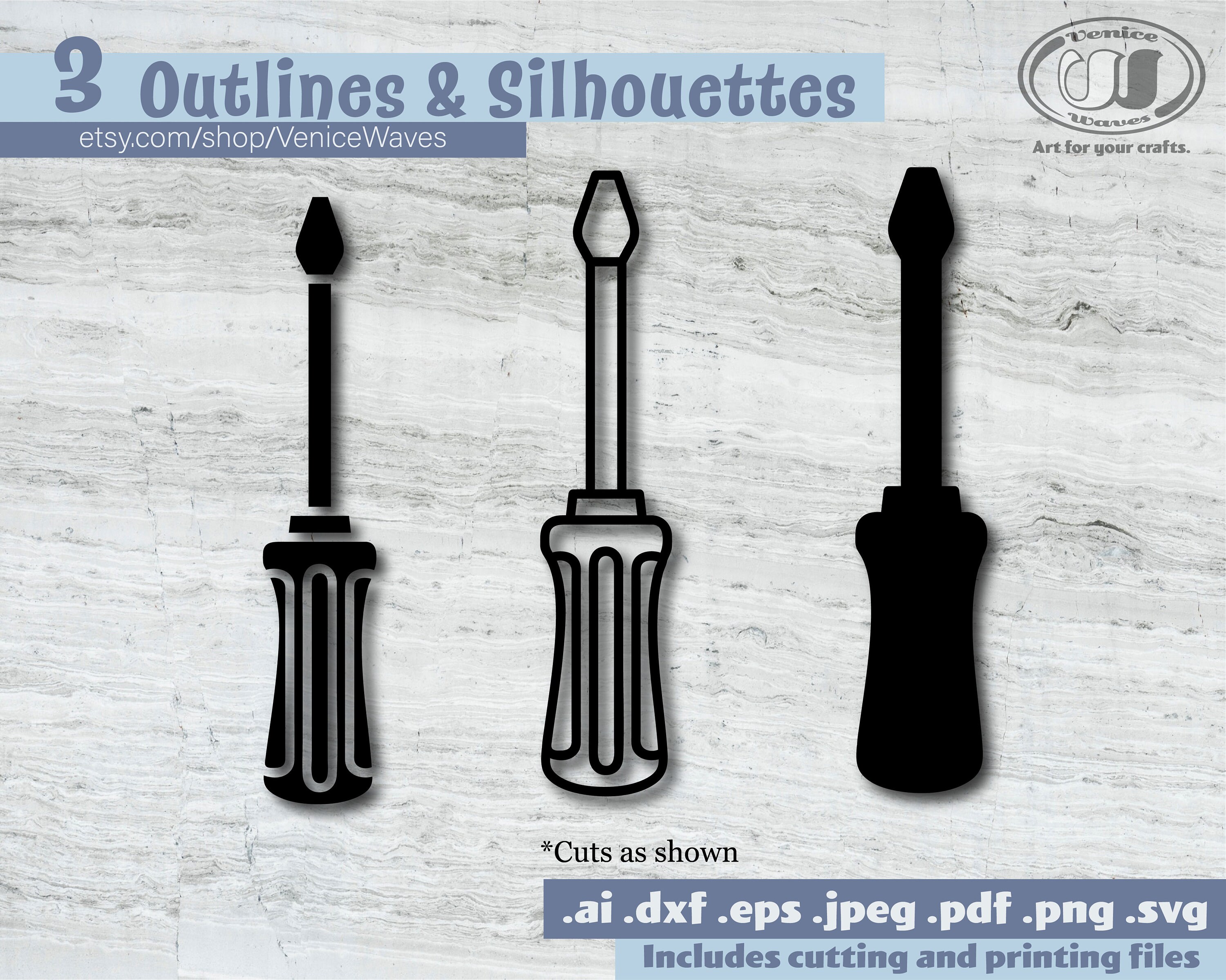 Screwdriver SVG, Tools Cut File, Screwdriver Clipart, Hammer PDF ...
