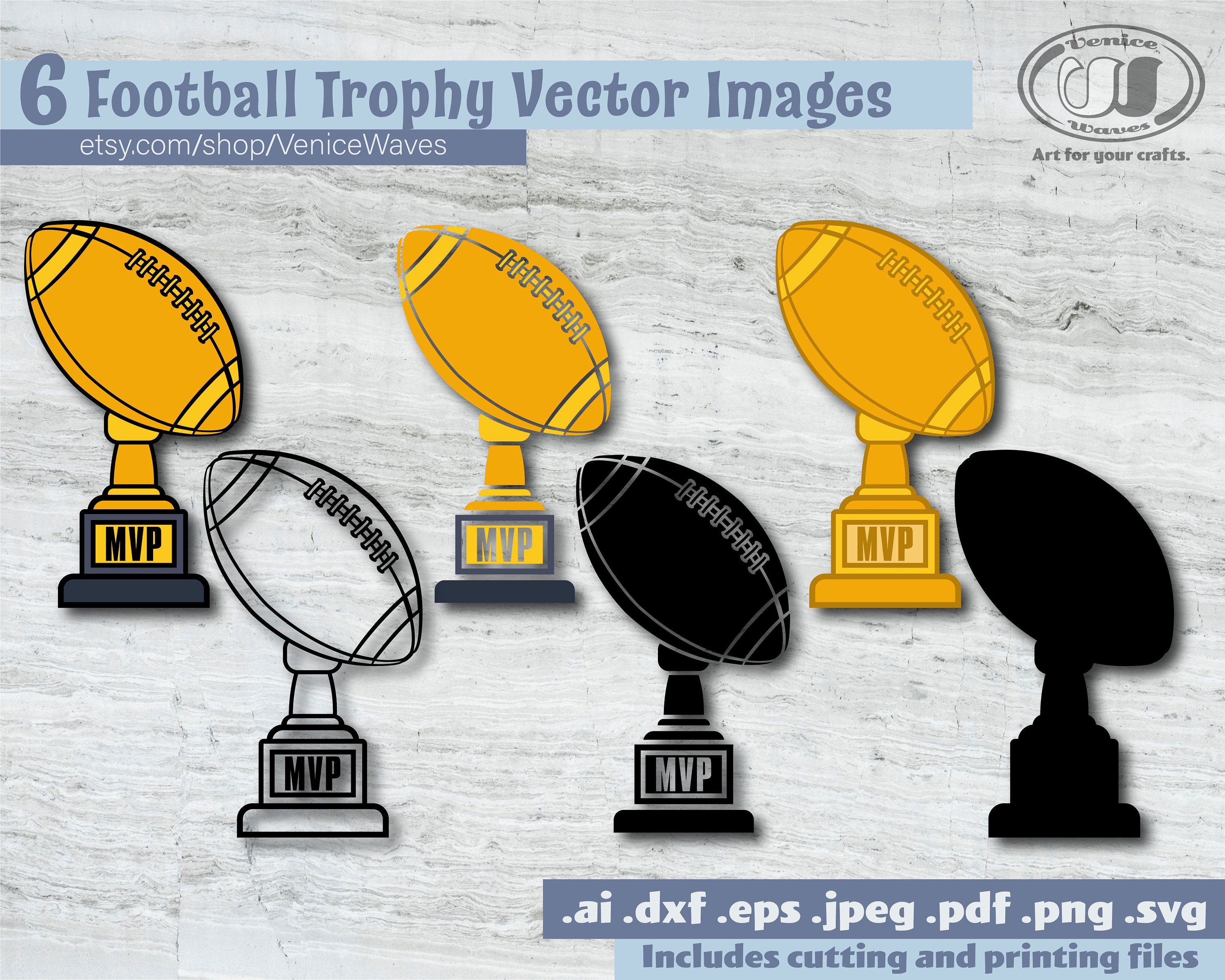 Mounted Football Trophy Cup SVG Football Trophy Cut File - Etsy