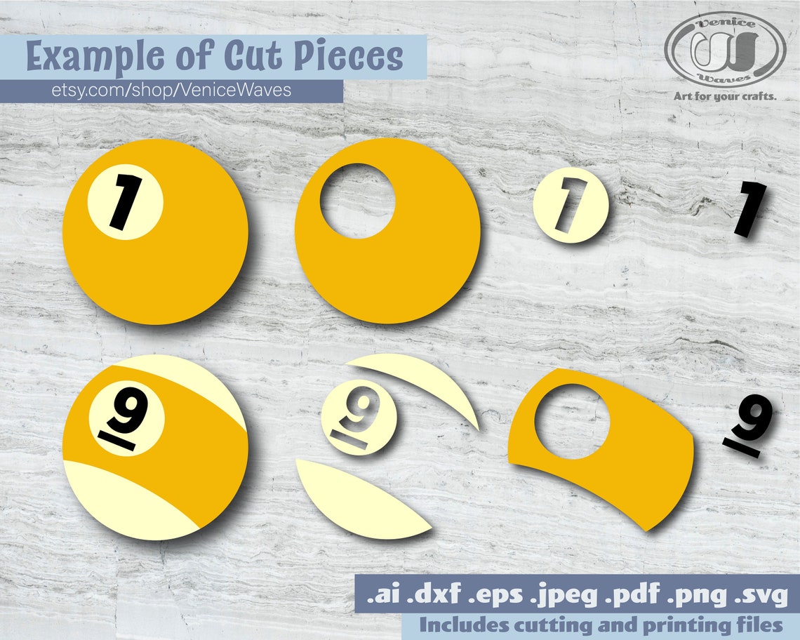 Tilted Pool Balls SVG Pool Balls Cut File Pool Balls | Etsy