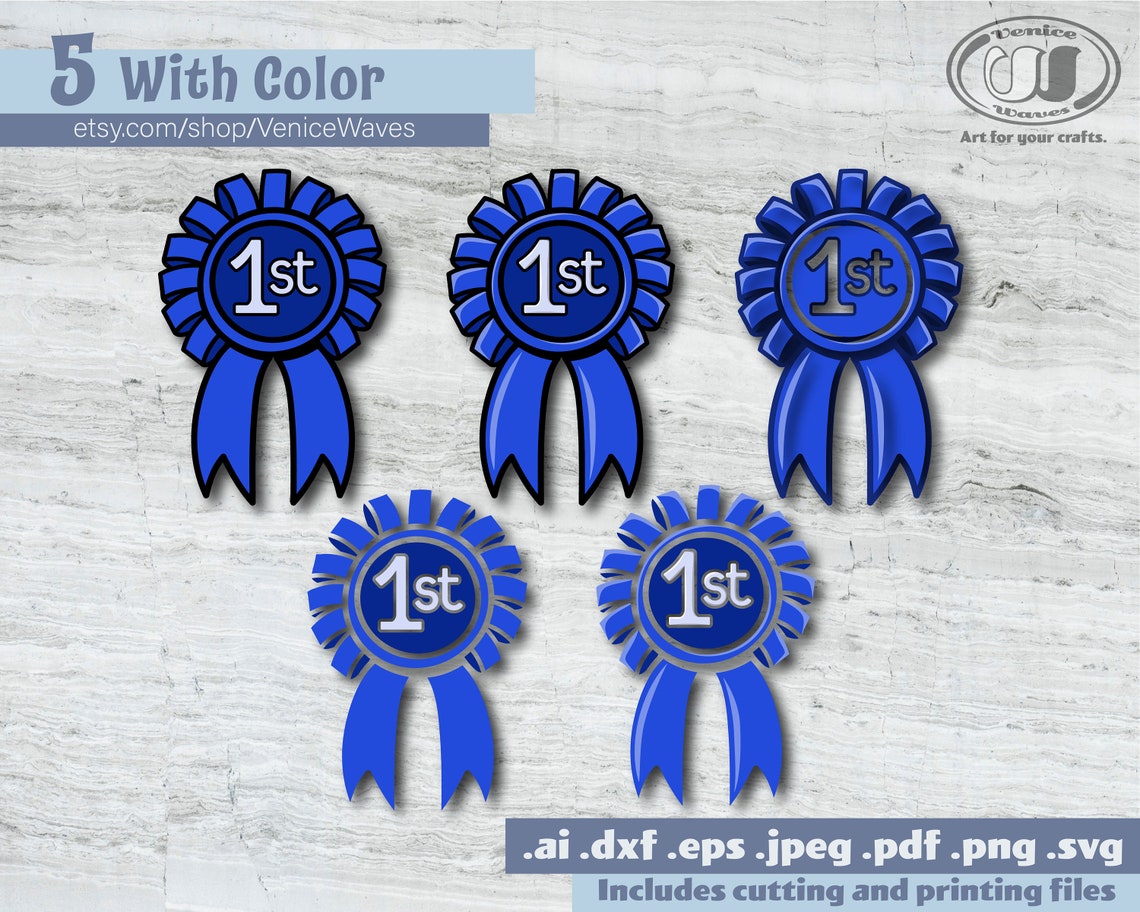 Blue Ribbon SVG Blue Ribbon Cut File Blue Ribbon Clipart - Etsy