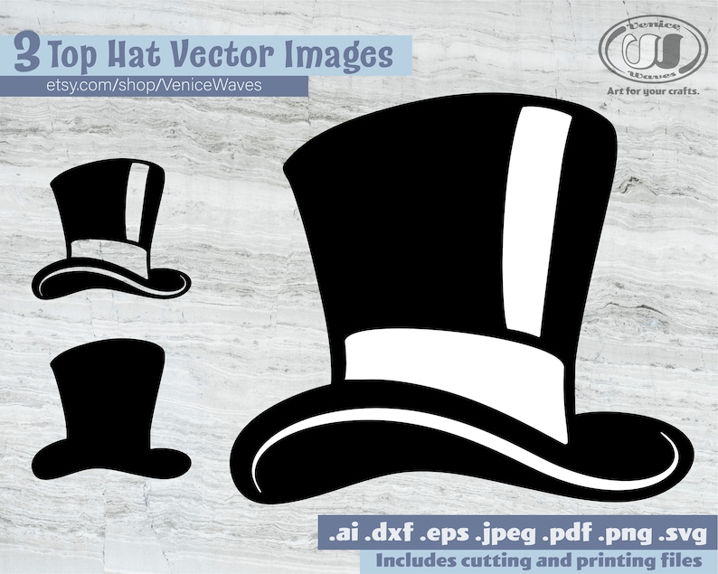 Top Hat SVG, Top Hat Cut File, Top Hat Clipart, Top Hat PDF, Top Hat ...