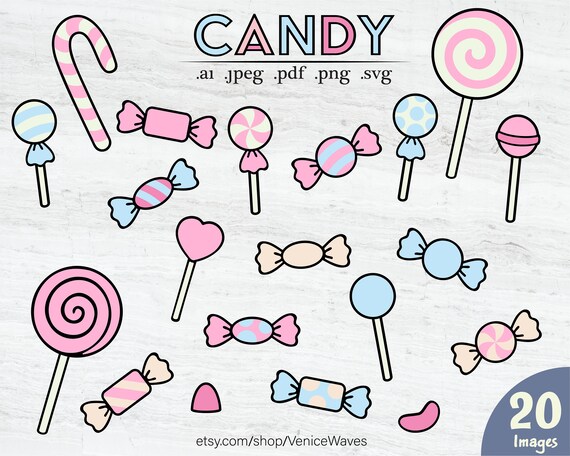 Candy Bundle Vector Images Includes .ai .jpeg .pdf .png - Etsy