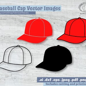 Baseball Cap SVG, Baseball Cap Cut File, Baseball Cap Clipart, Baseball ...