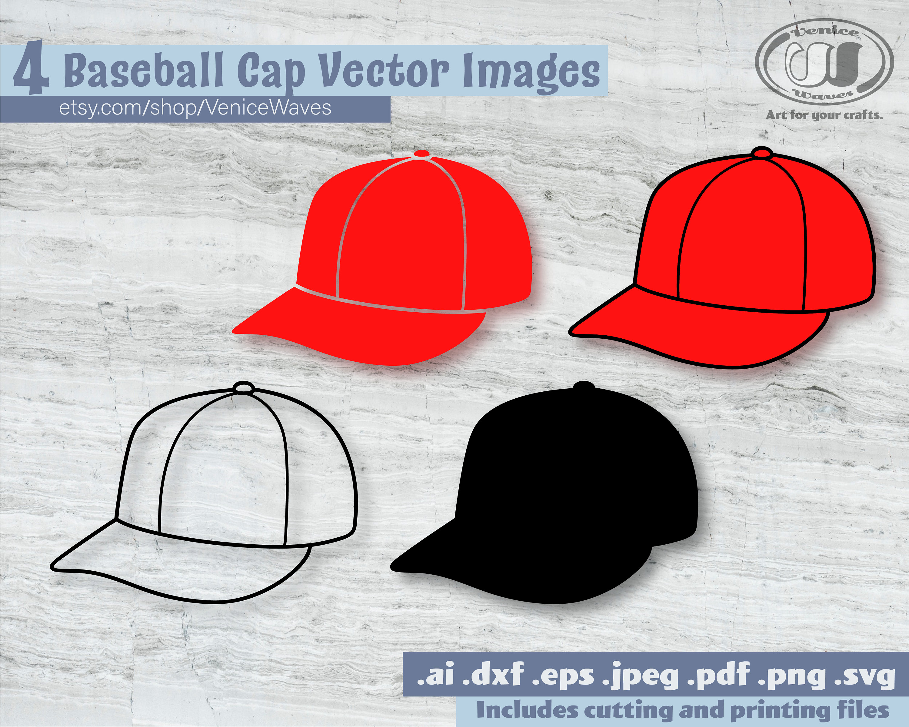 Baseball Cap SVG, Baseball Cap Cut File, Baseball Cap Clipart, Baseball ...