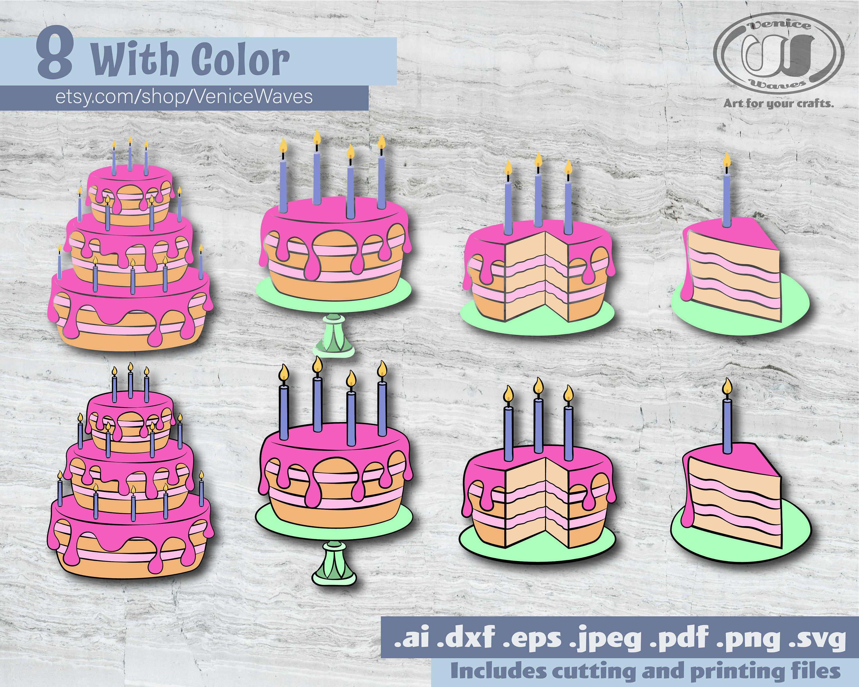 Birthday Cake SVG Birthday Cake Cut File Birthday Cake - Etsy