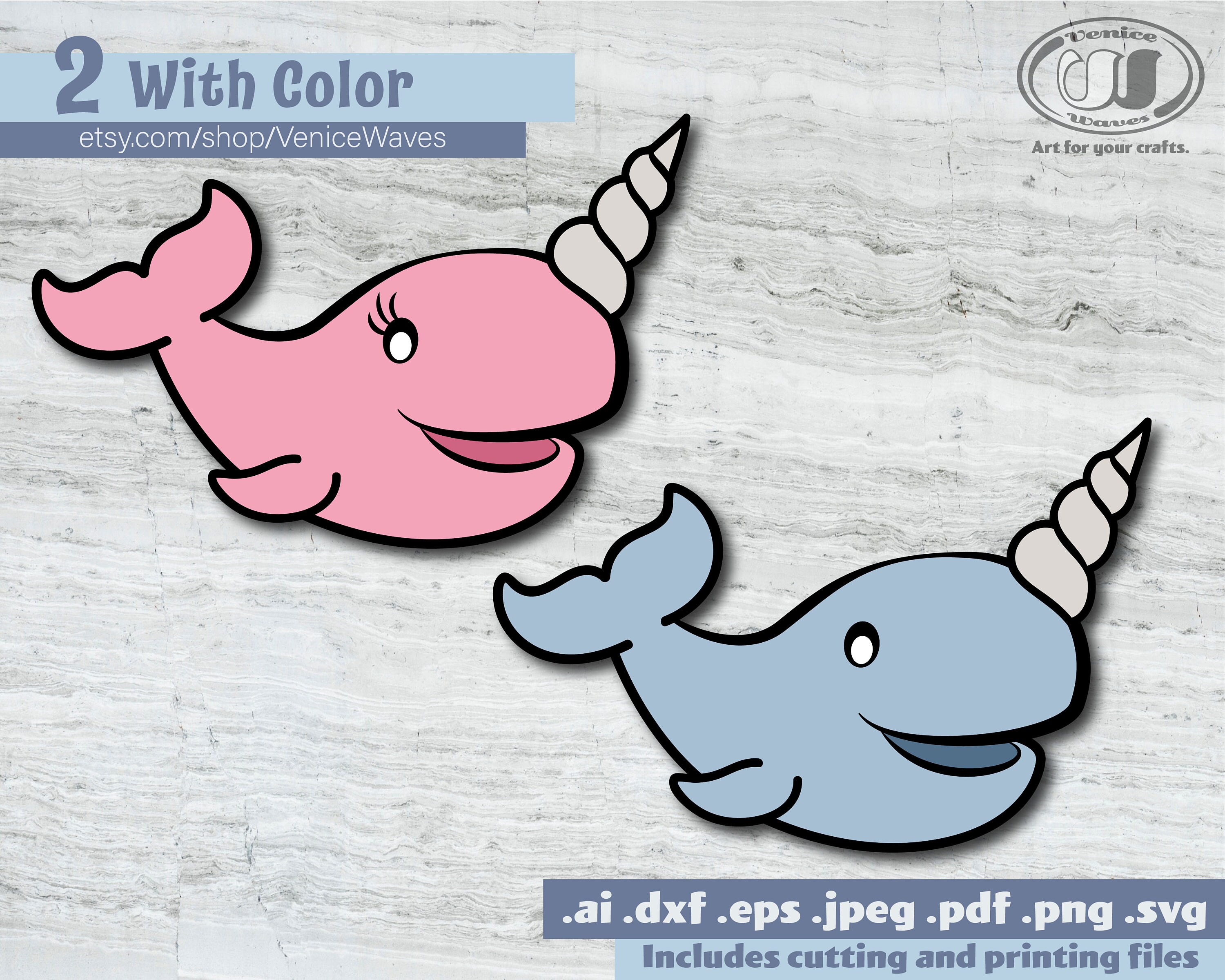 Narwhal SVG Narwhal Cut File Narwhal Clipart Narwhal PDF | Etsy