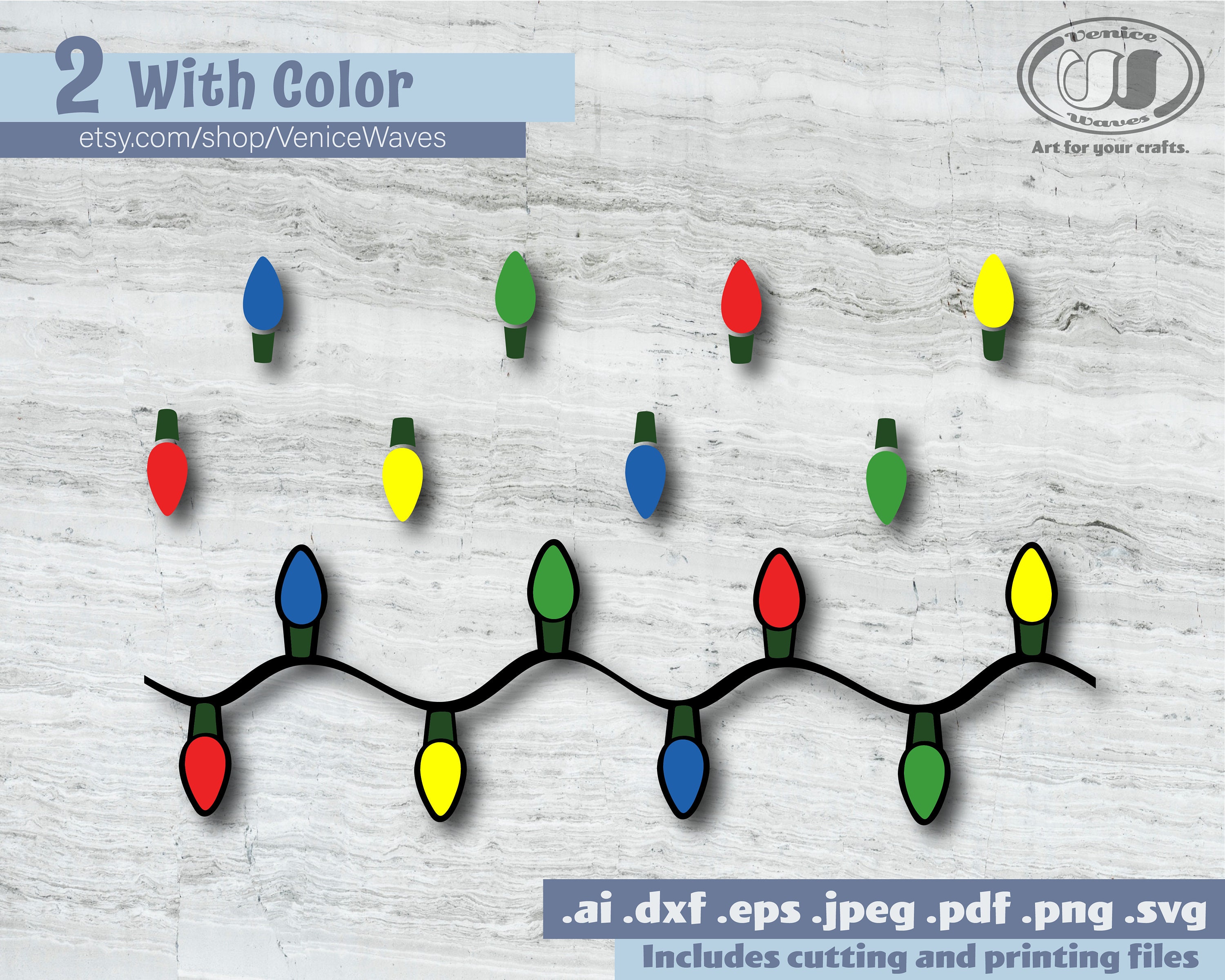 Christmas Lights Clipart Christmas Cut Files Printable - Etsy