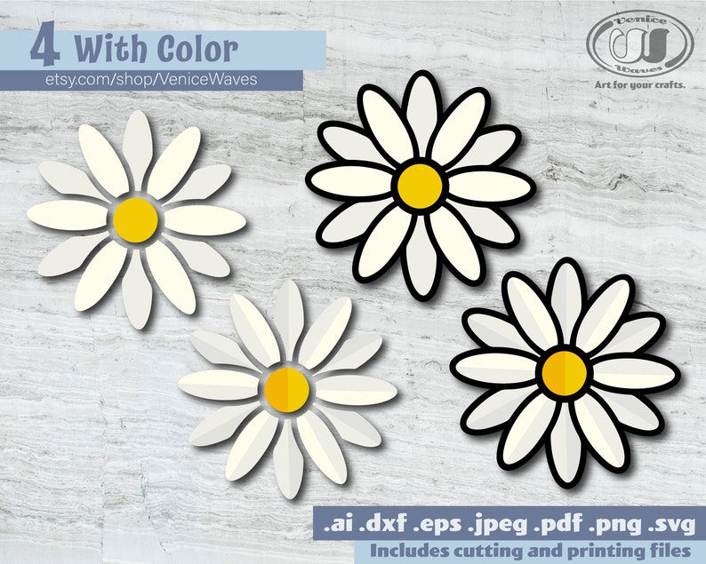 Simple Daisy SVG, Simple Daisy Cut File, Simple Daisy Clipart, Daisy ...
