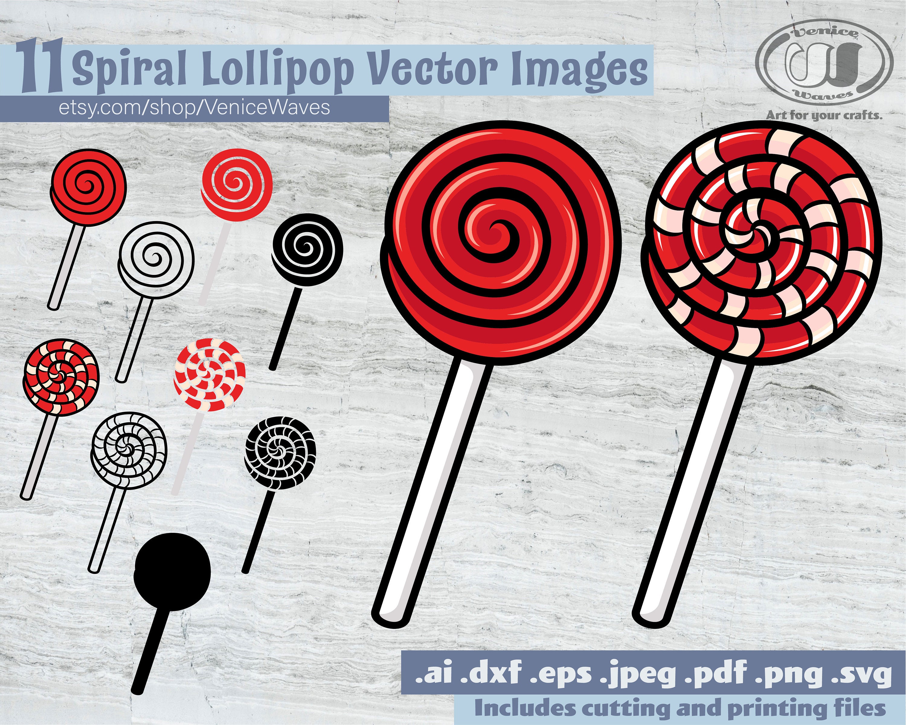 Spiral Lollipop Clipart Round Lollipop Cut File Spiral | Etsy