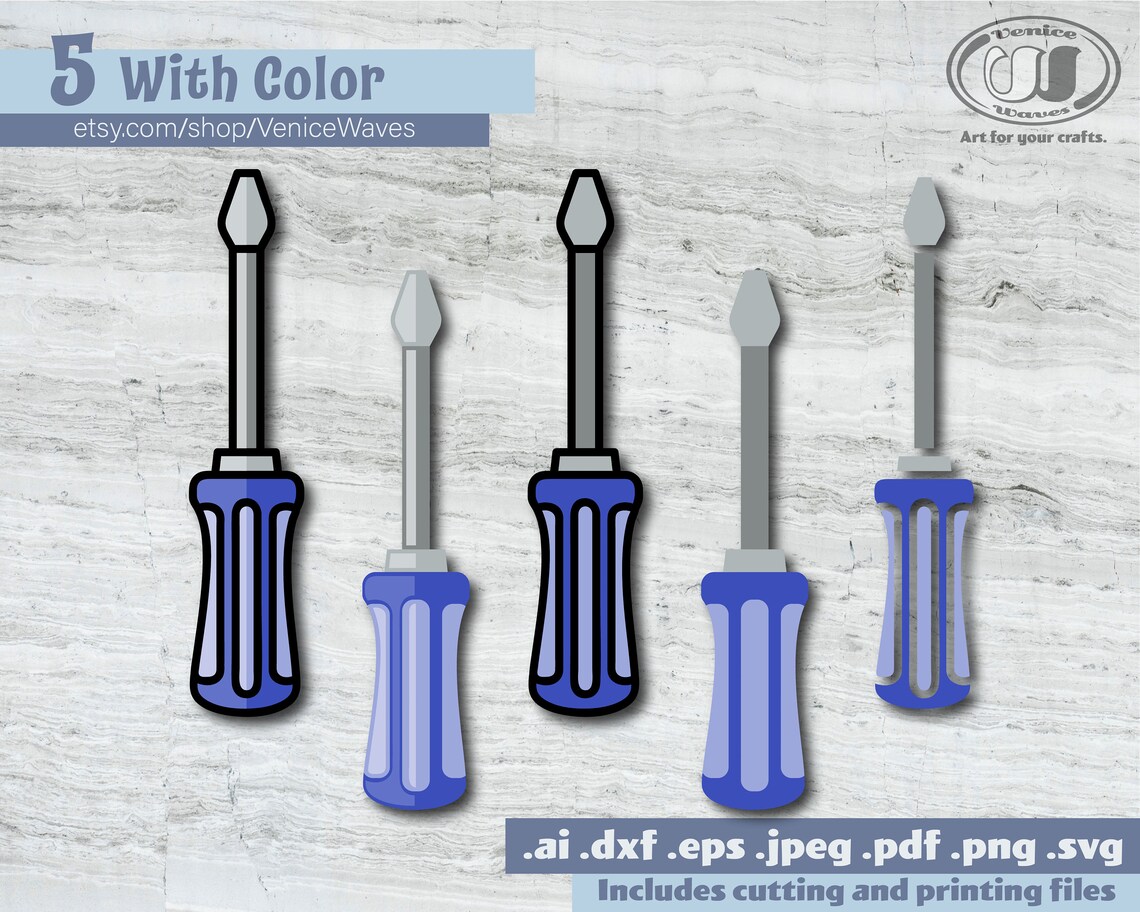 Screwdriver SVG, Tools Cut File, Screwdriver Clipart, Hammer PDF ...