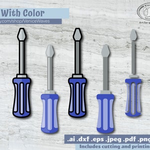 Screwdriver SVG, Tools Cut File, Screwdriver Clipart, Hammer PDF ...