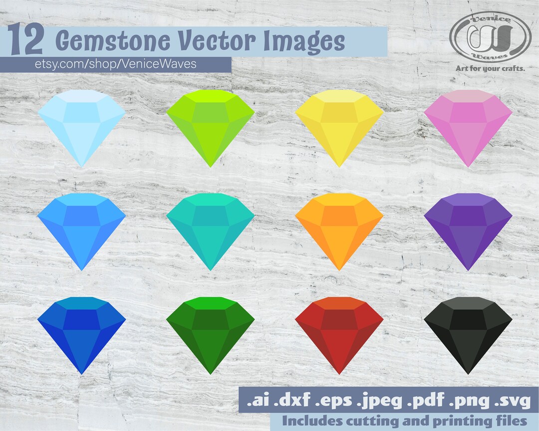 Gemstones SVG, Gemstones Cut File, Gemstones Clipart, Gemstones PDF ...