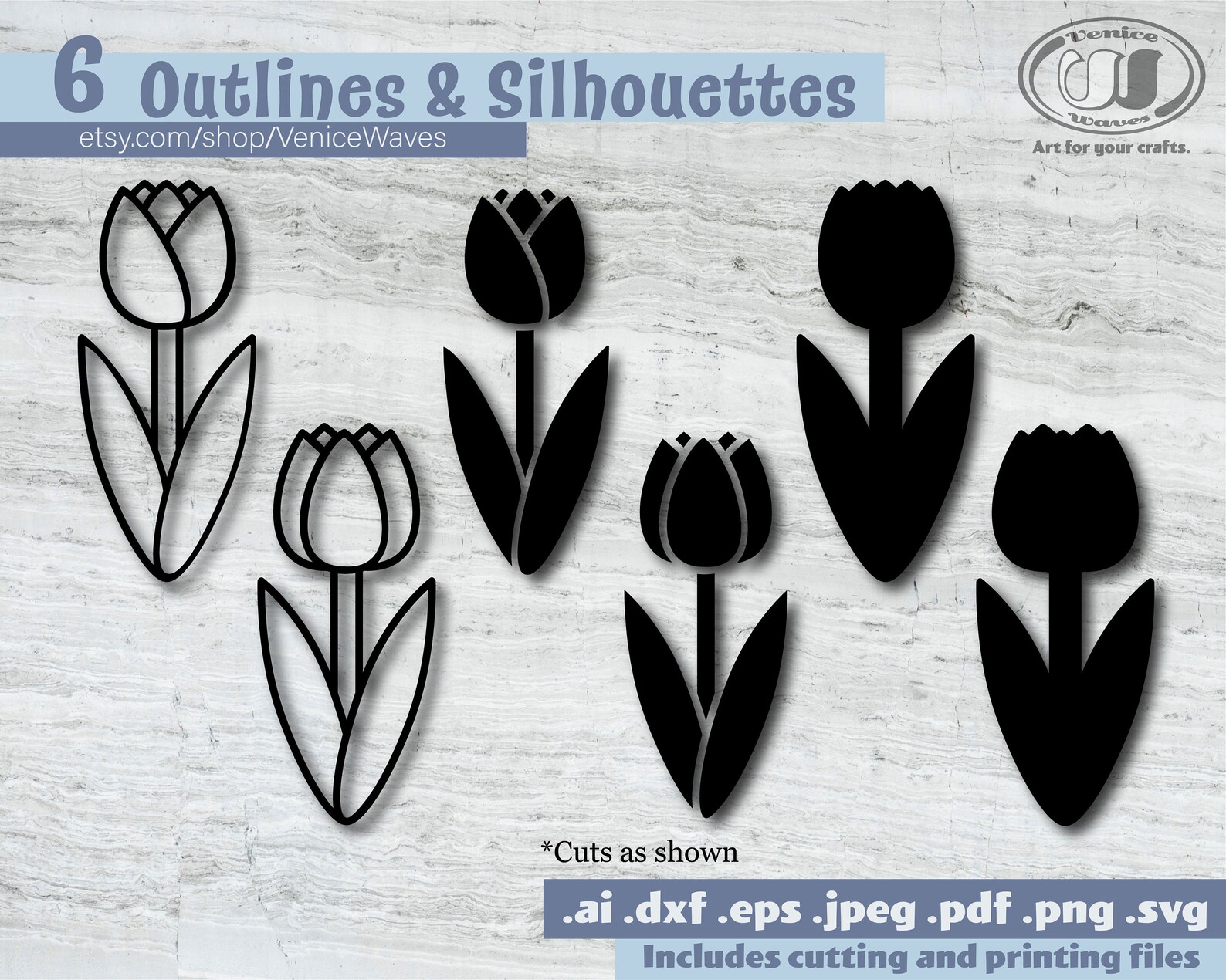 Simple Tulip SVG Simple Tulip Cut File Simple Flower - Etsy