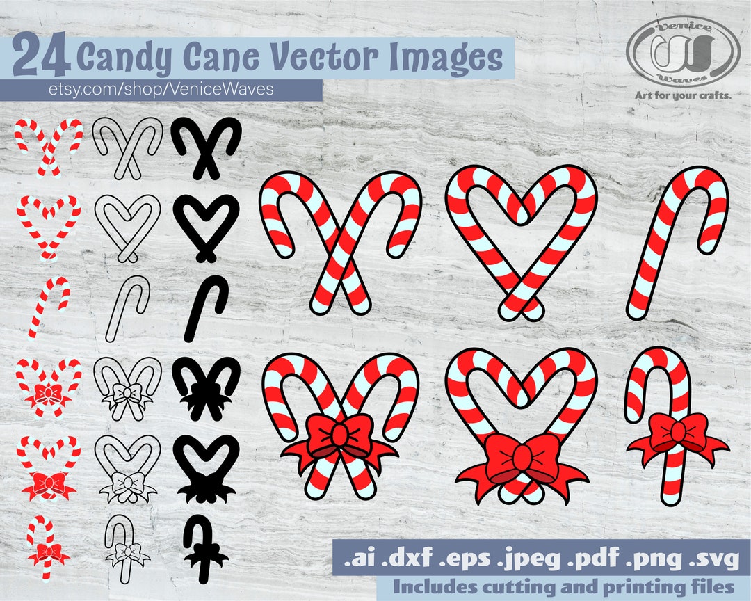 Candy Cane Set SVG, Candy Canes Bundle Cut File, Christmas Clipart ...