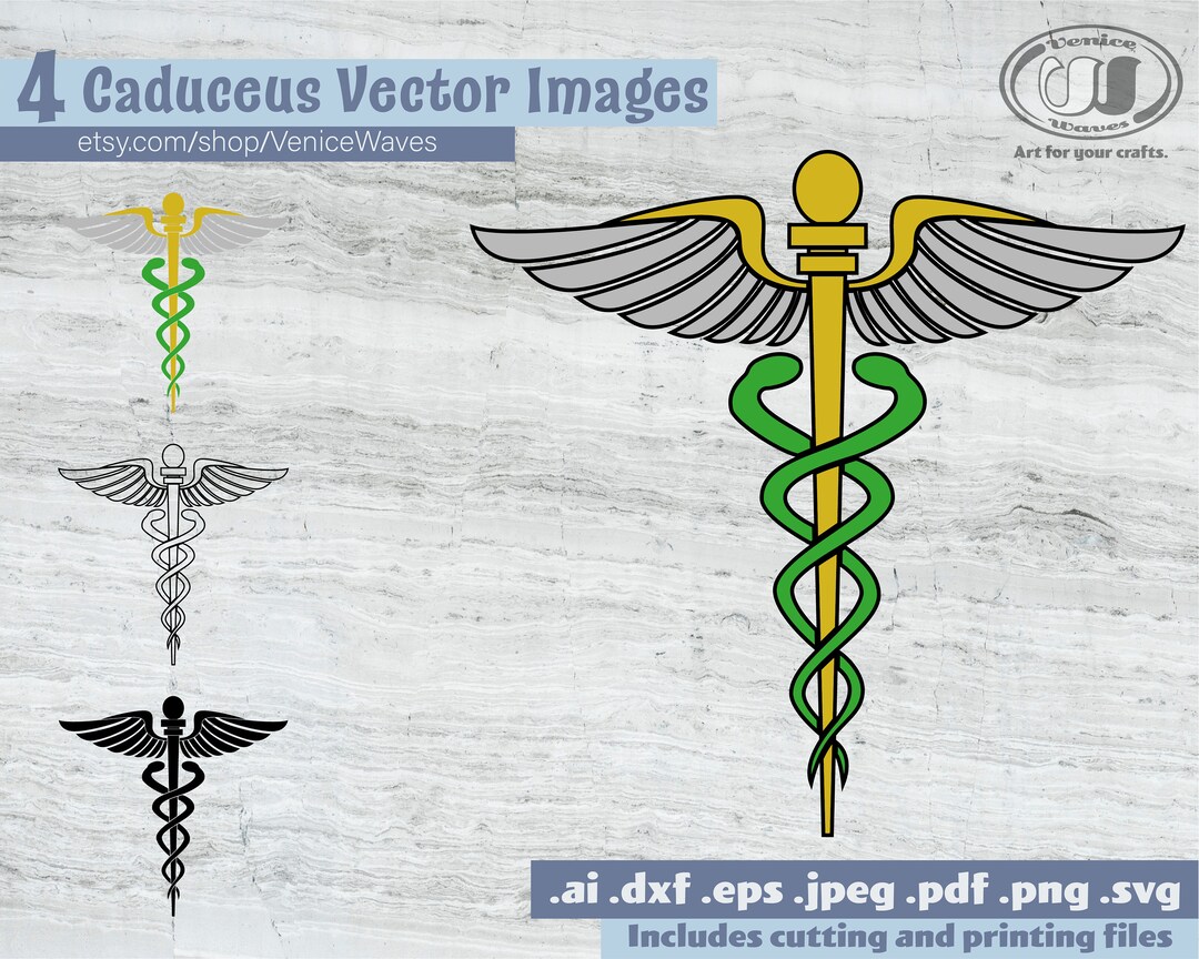 Caduceus SVG, Caduceus Cut File, Caduceus Clipart, Caduceus PDF ...