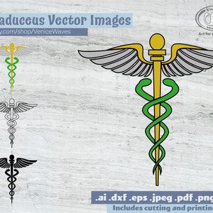 Caduceus SVG, Caduceus Cut File, Caduceus Clipart, Caduceus PDF ...